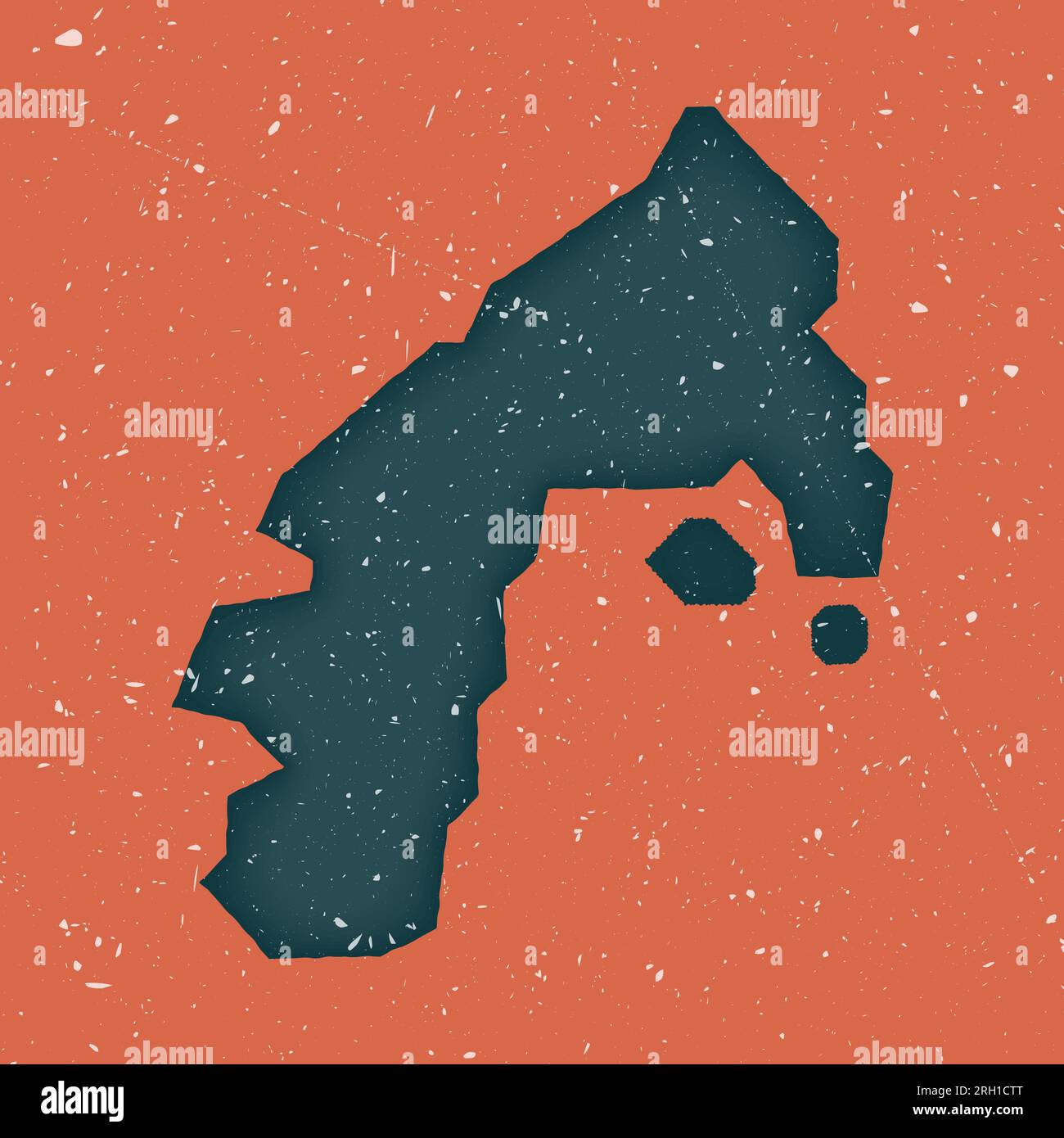 Water Island vintage map. Grunge map with distressed texture. Water ...