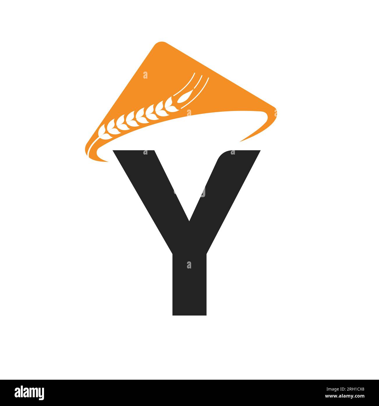 Letter Y Agriculture Logo On Concept With Farmer Hat Icon. Farming ...