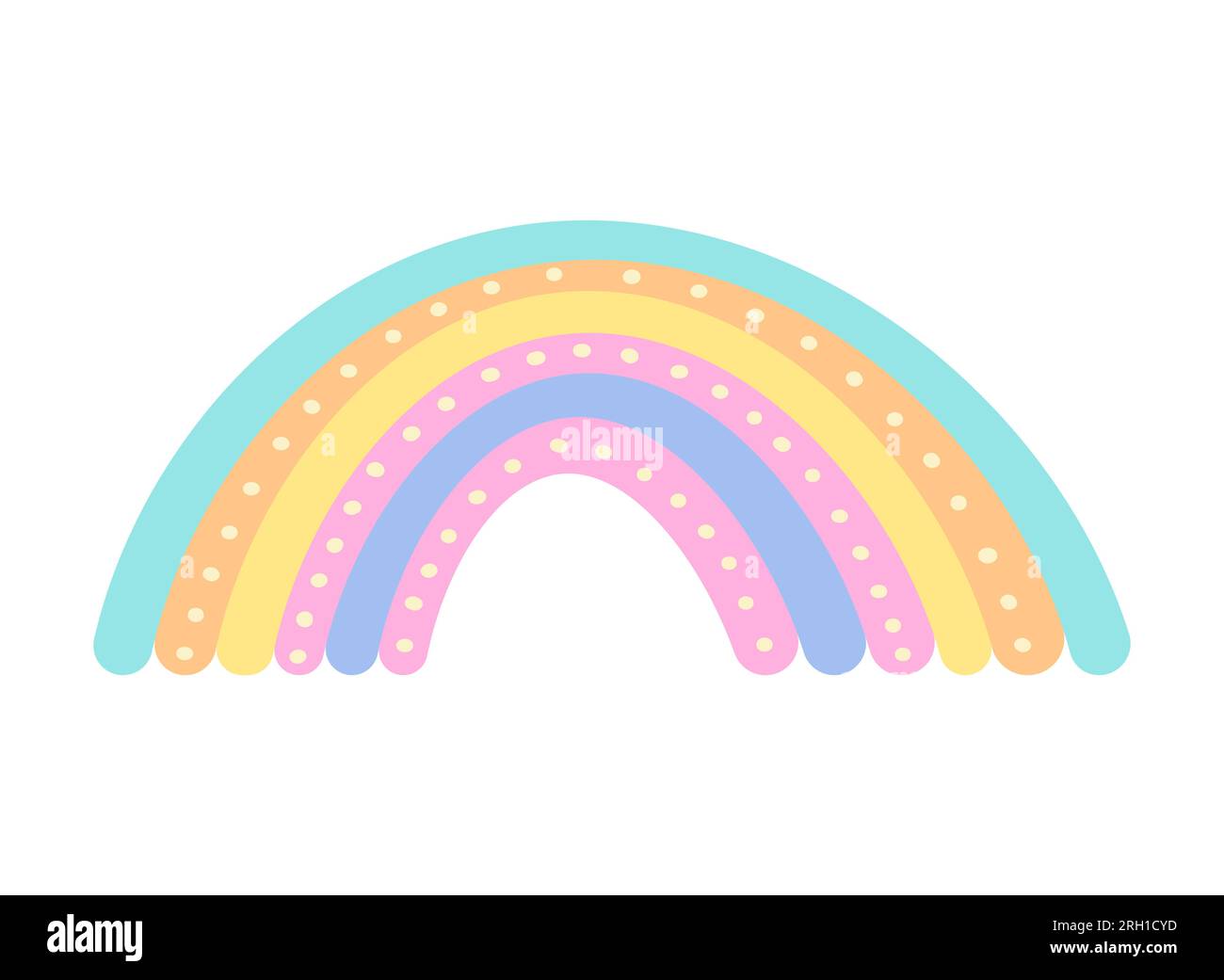 Hand drawn rainbow symbol. Cute doodle style. Vector illustration ...