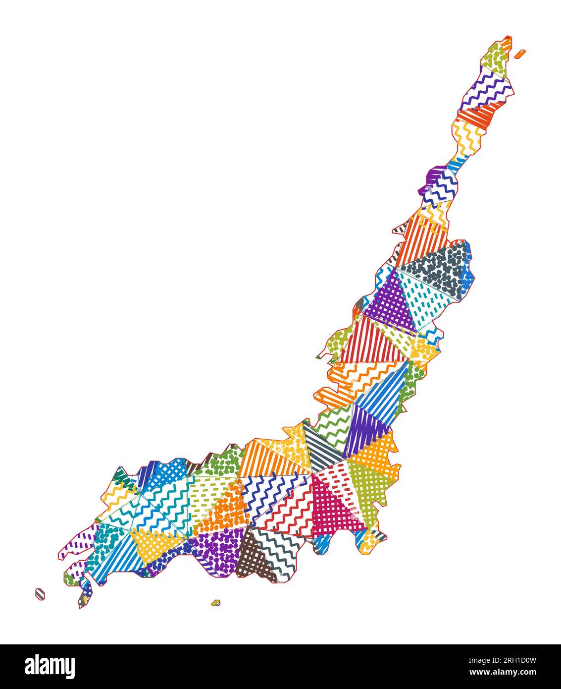 Kid style map of Lembeh. Hand drawn polygons in the shape of Lembeh ...