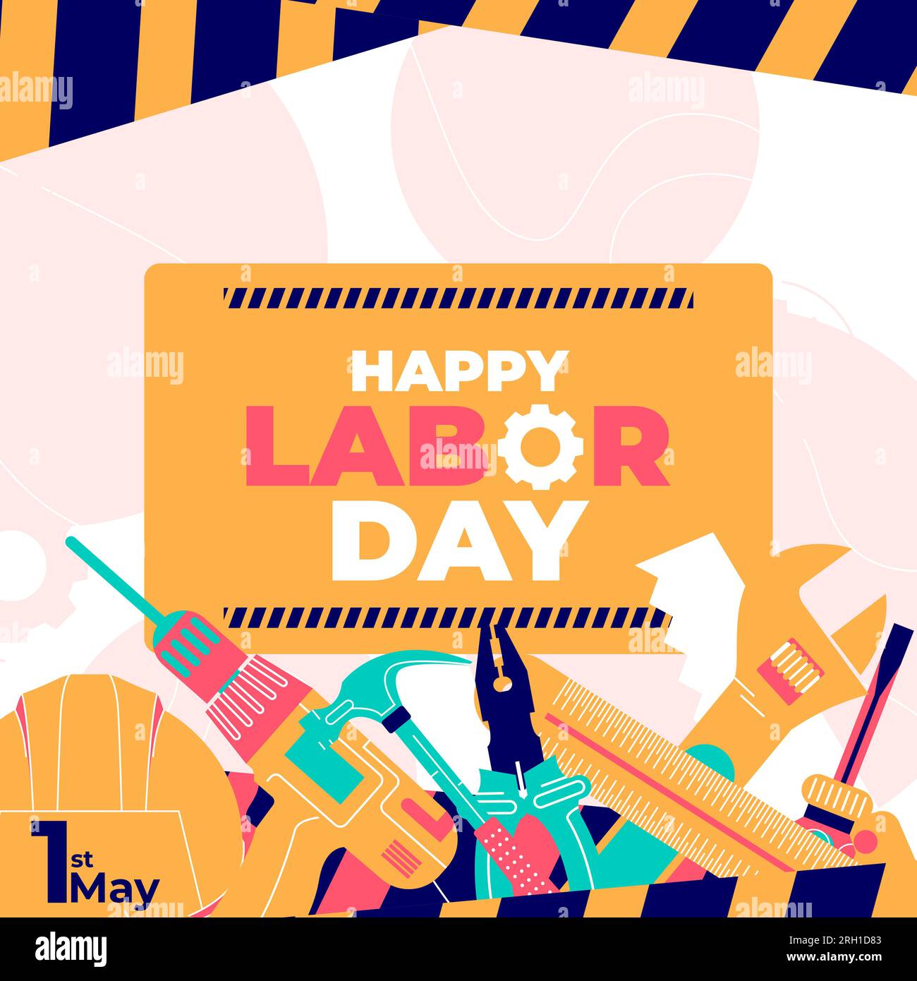 Labor day banner design hi-res stock photography and images - Alamy