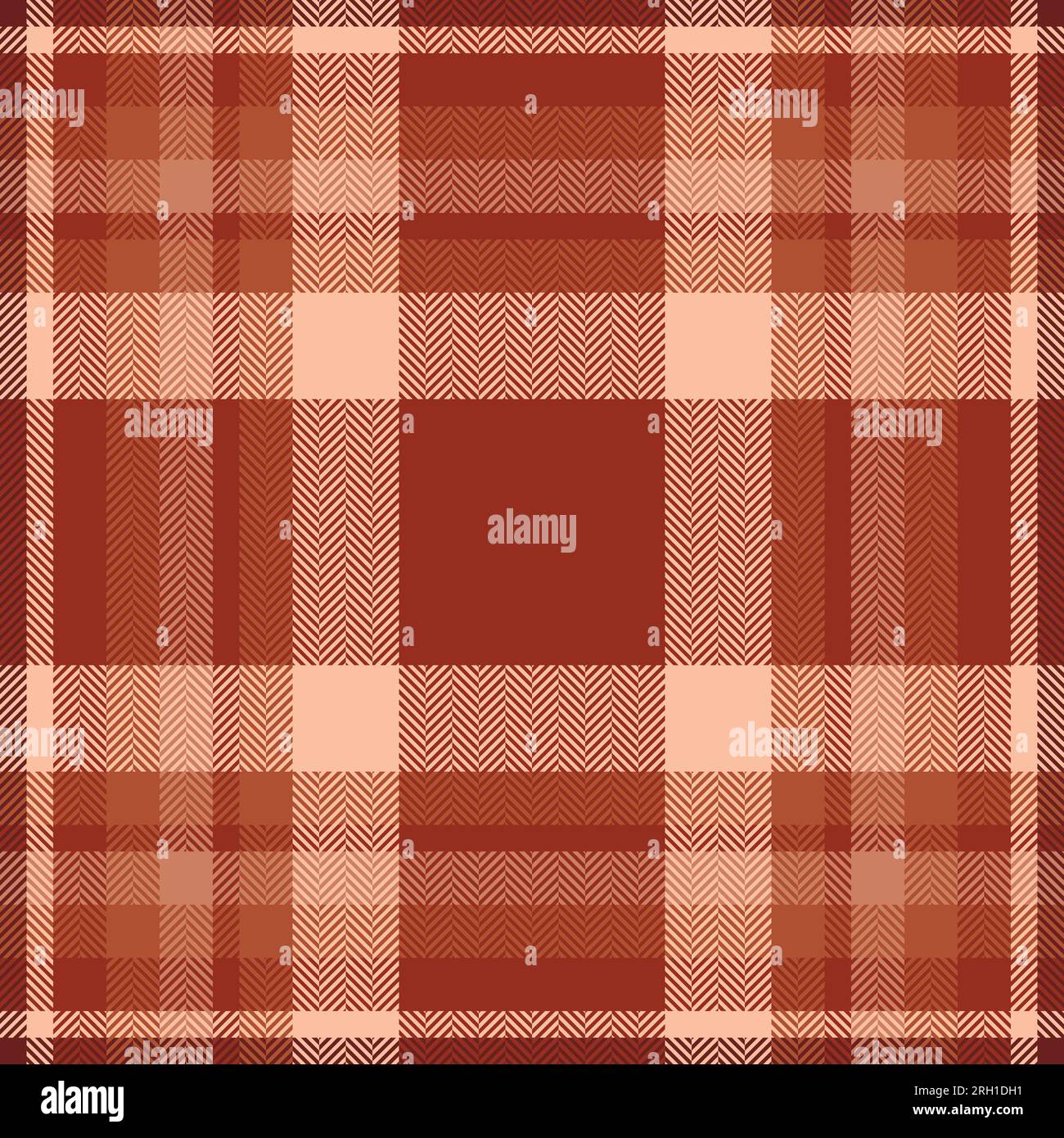 Plaid check pattern in orange and red colors. Seamless fabric texture ...