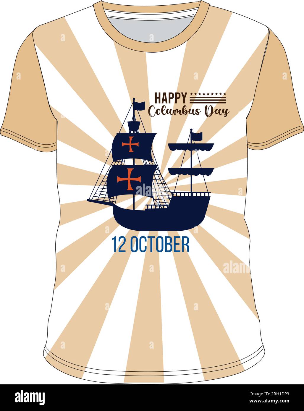 Happy Columbus Day Vintage T Shirt Design Stock Vector Image & Art - Alamy