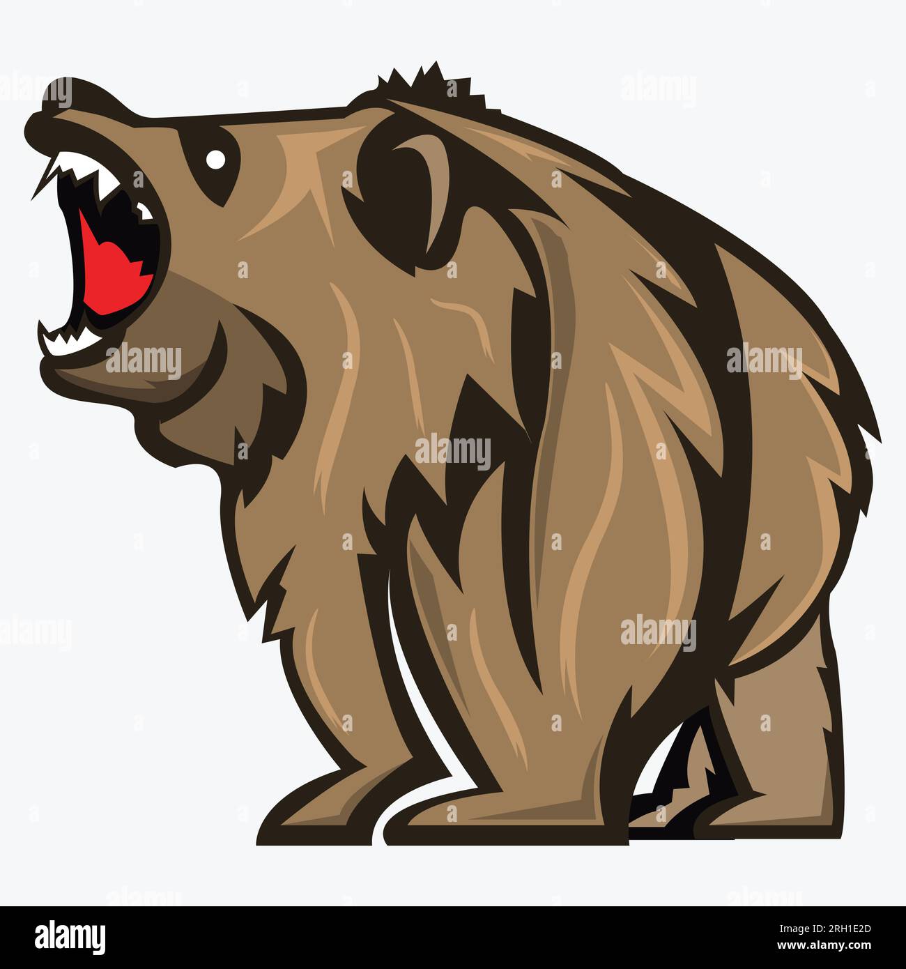 Angry big bear. Animal icon illustration isolated on white background ...