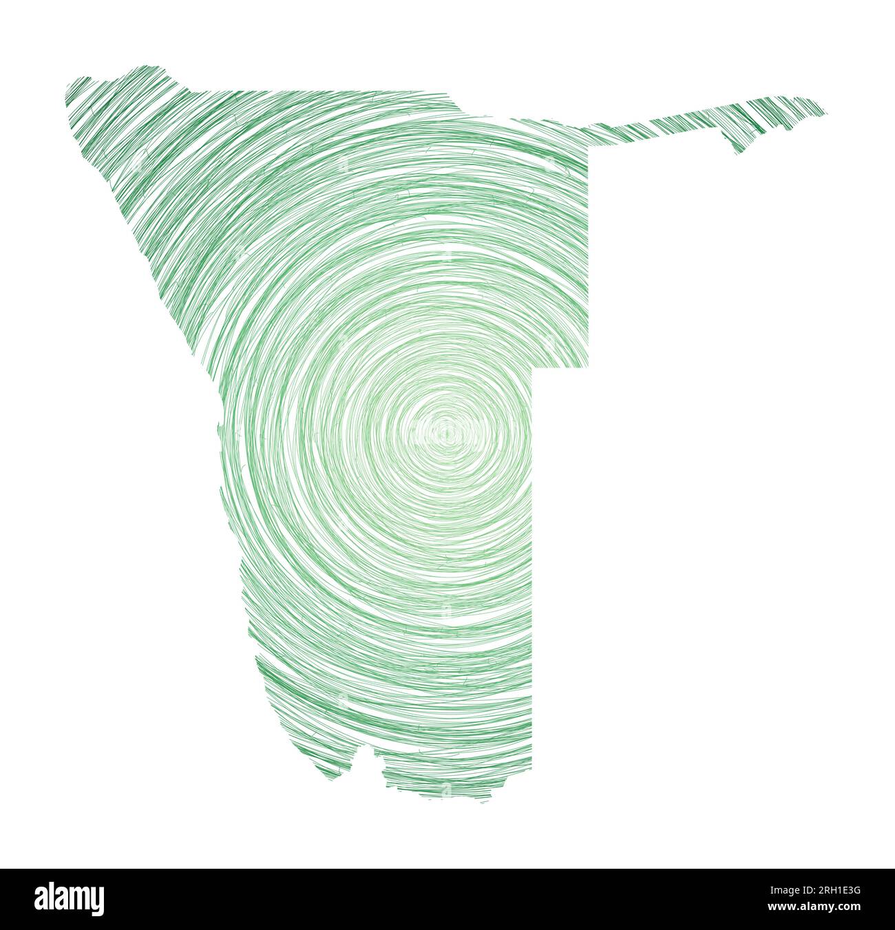 Namibia map filled with concentric circles. Sketch style circles in ...
