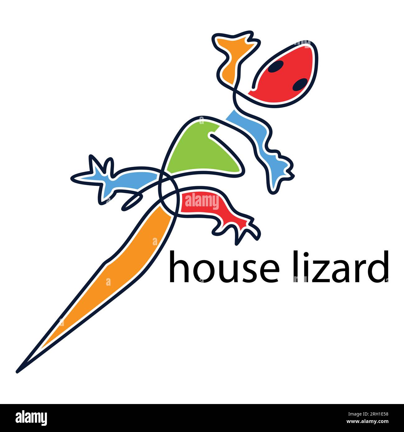 Lizard colorful logo vector. Animal icon illustration isolated on white ...