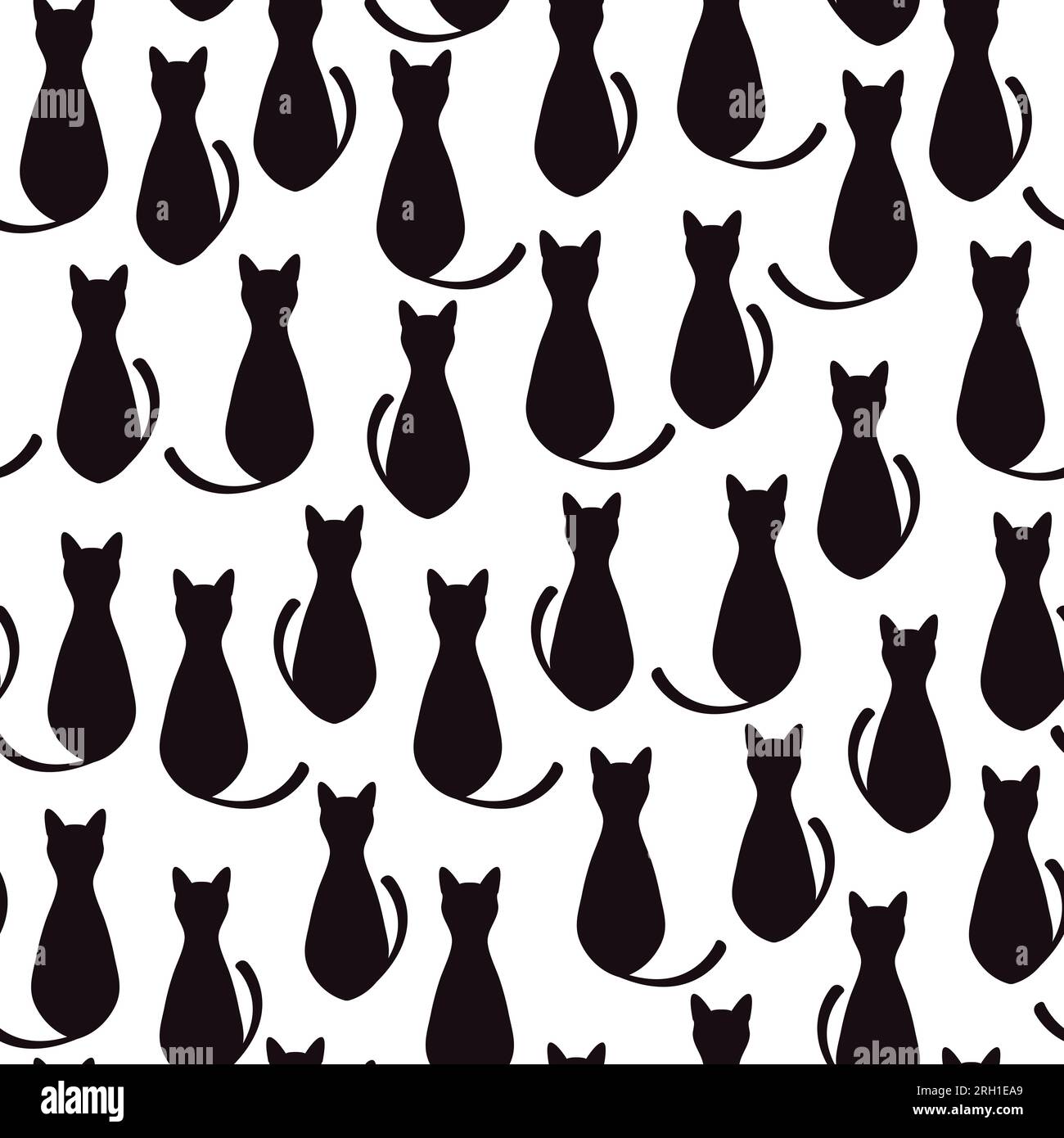Black cats seamless pattern. Animal background. Vector illustration ...