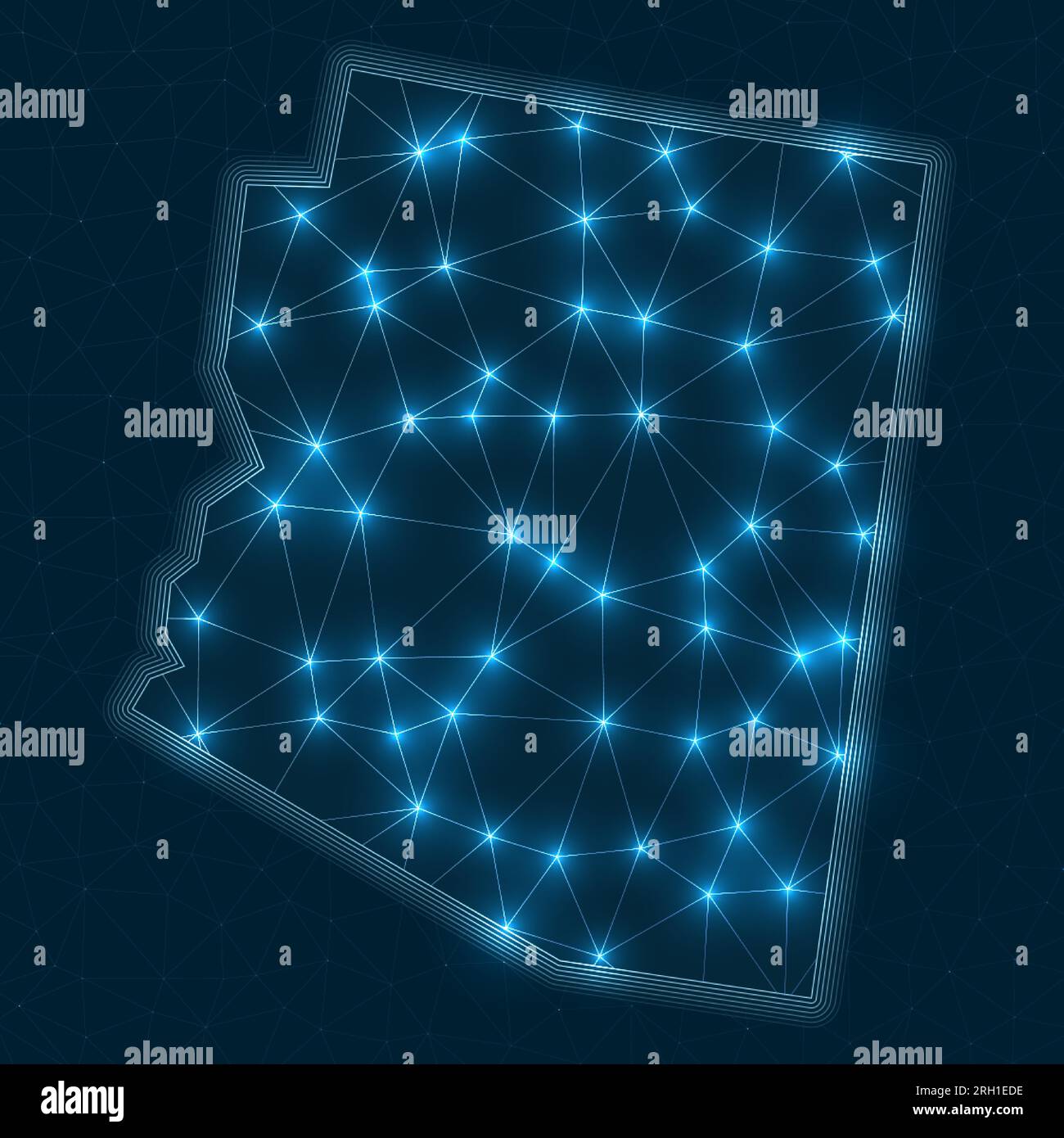 Arizona network map. Abstract geometric map of the us state. Digital ...