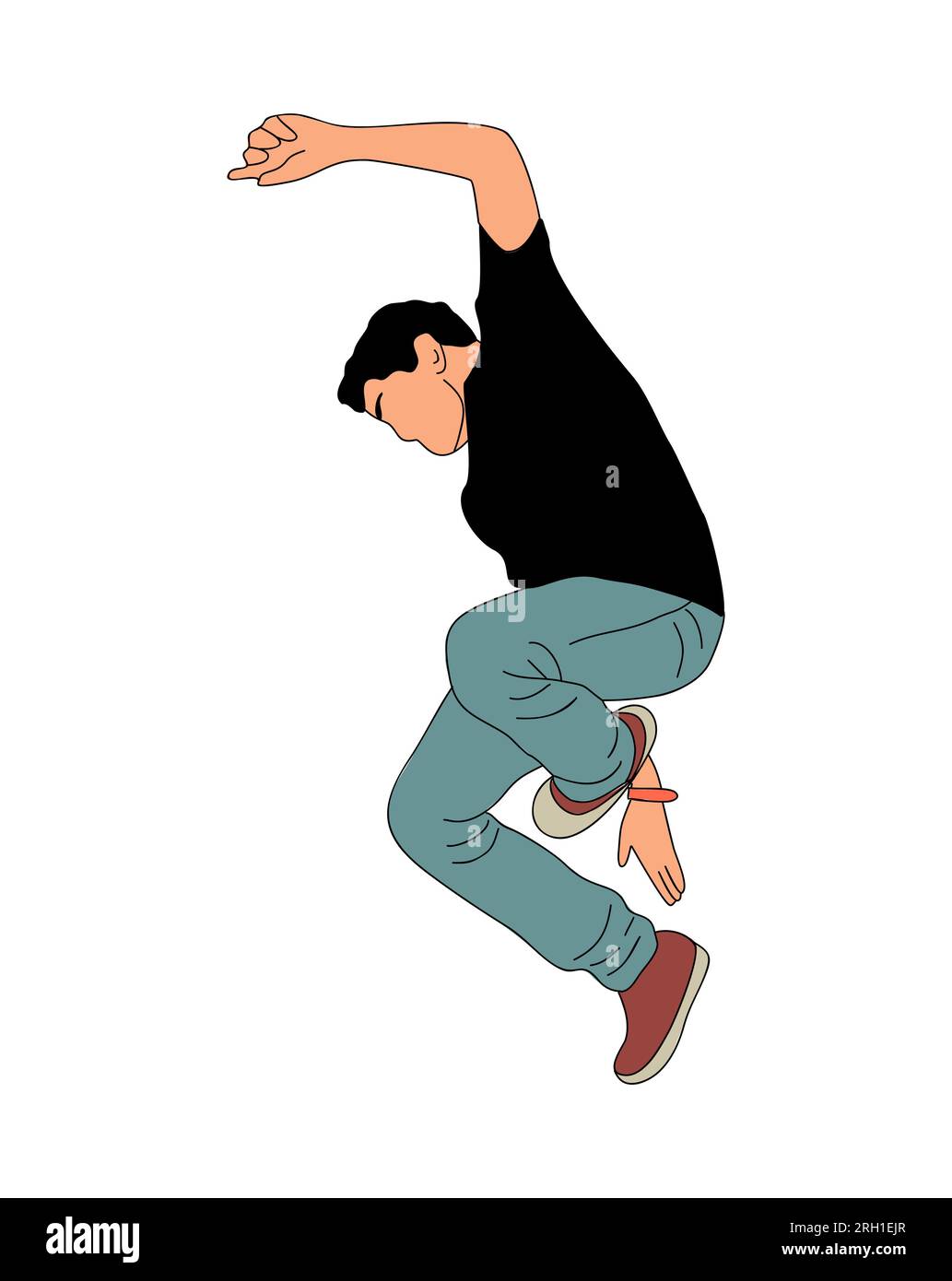 Teenager guy dancer hip hop outline vector Stock Vector Image & Art - Alamy