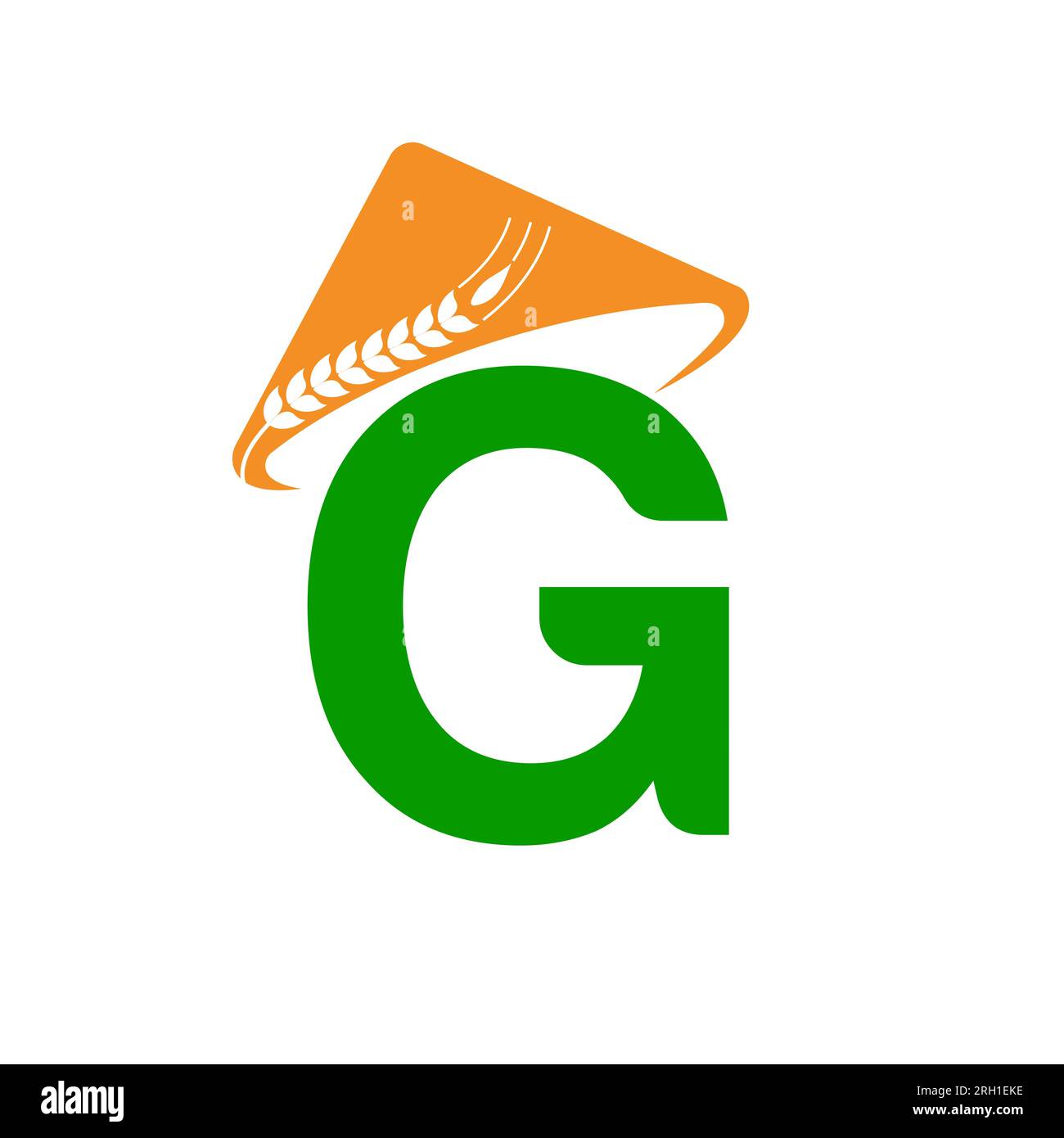 Letter G Agriculture Logo On Concept With Farmer Hat Icon. Farming ...
