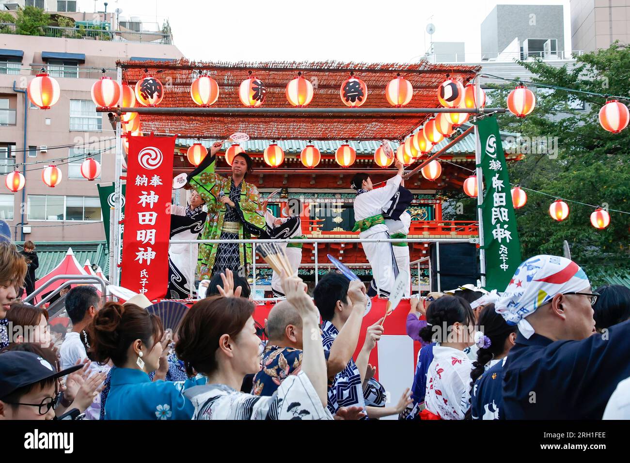 Tokyo, Japan. 12th Aug, 2023. Dancers dressing in yukata (casual kimono ...