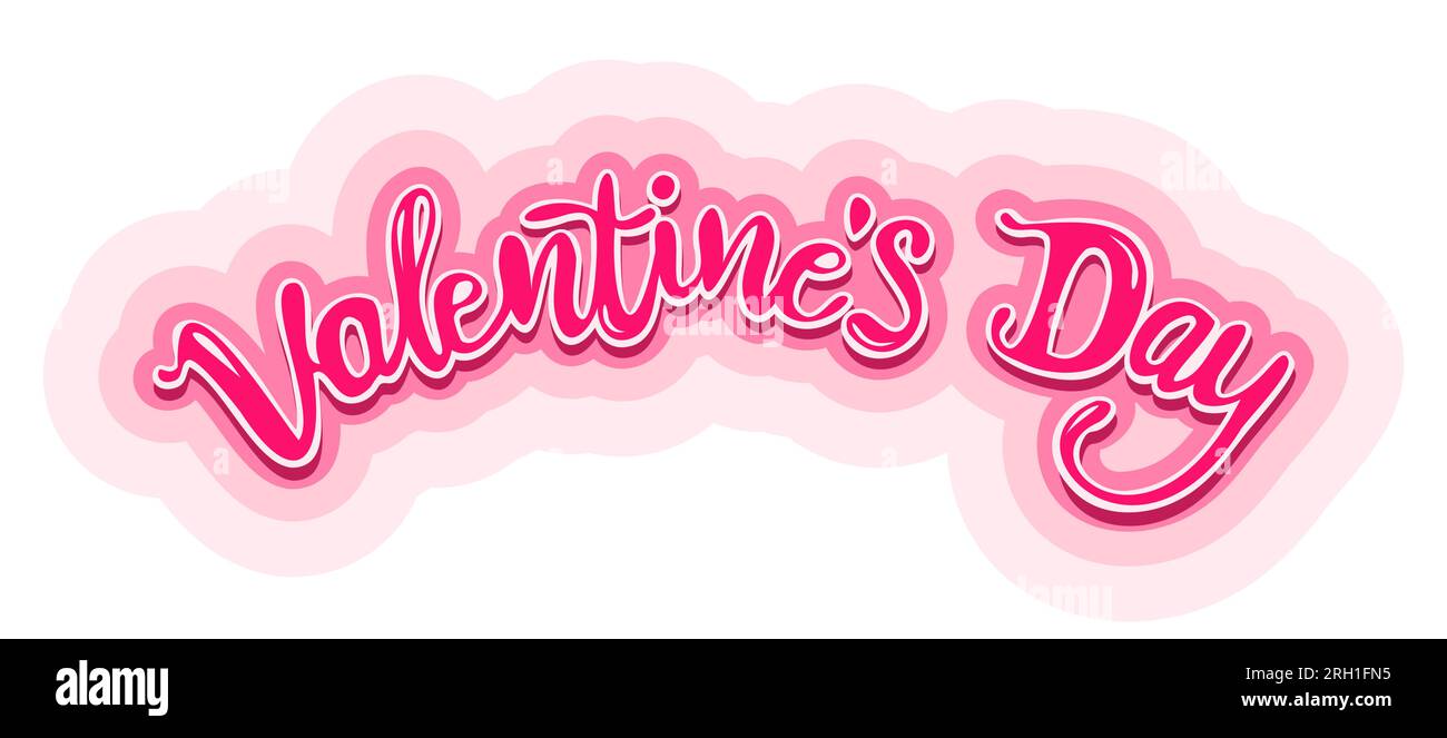 Vector emblem for Valentine's day. Logo for Valentine's day with hand ...