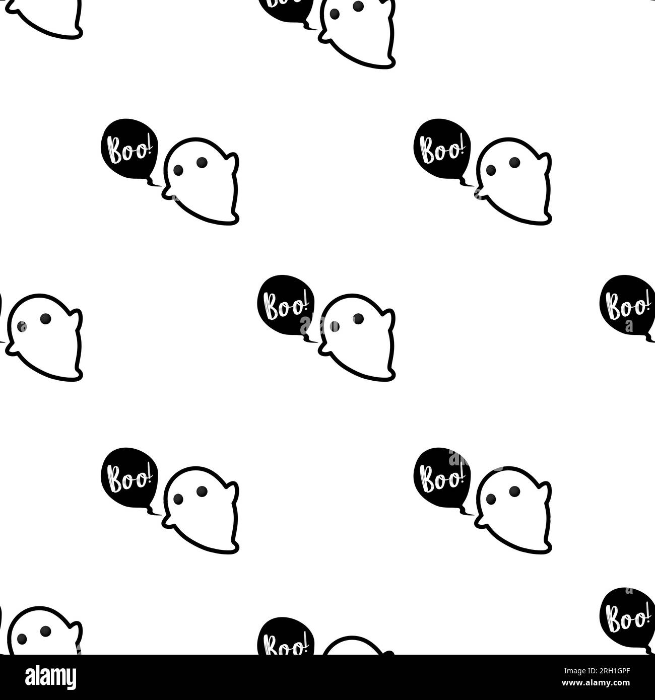 Cute ghost seamless pattern vector Halloween background. Vector illustration Stock Vector Image ...