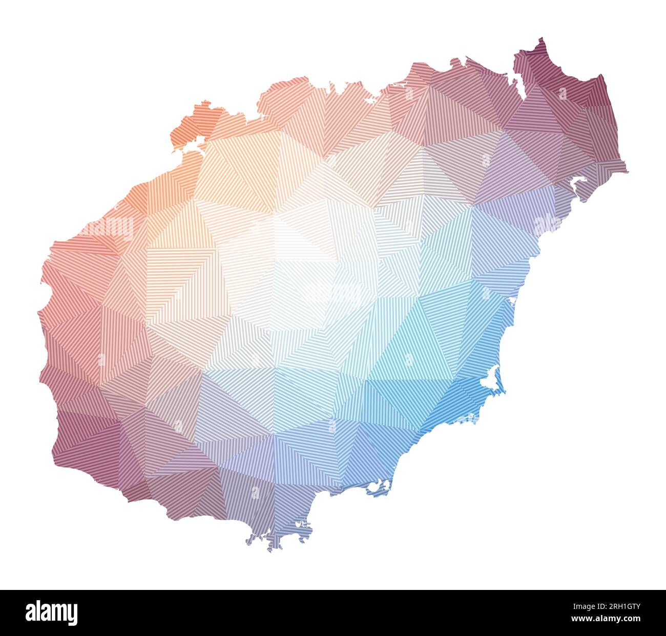 Map of Hainan. Low poly illustration of the island. Geometric design ...