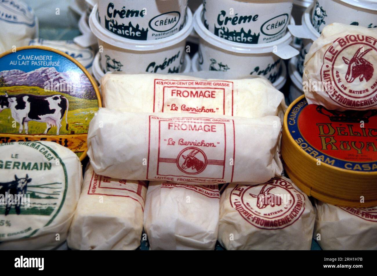 Dairy products on sale in Morocco Stock Photo - Alamy