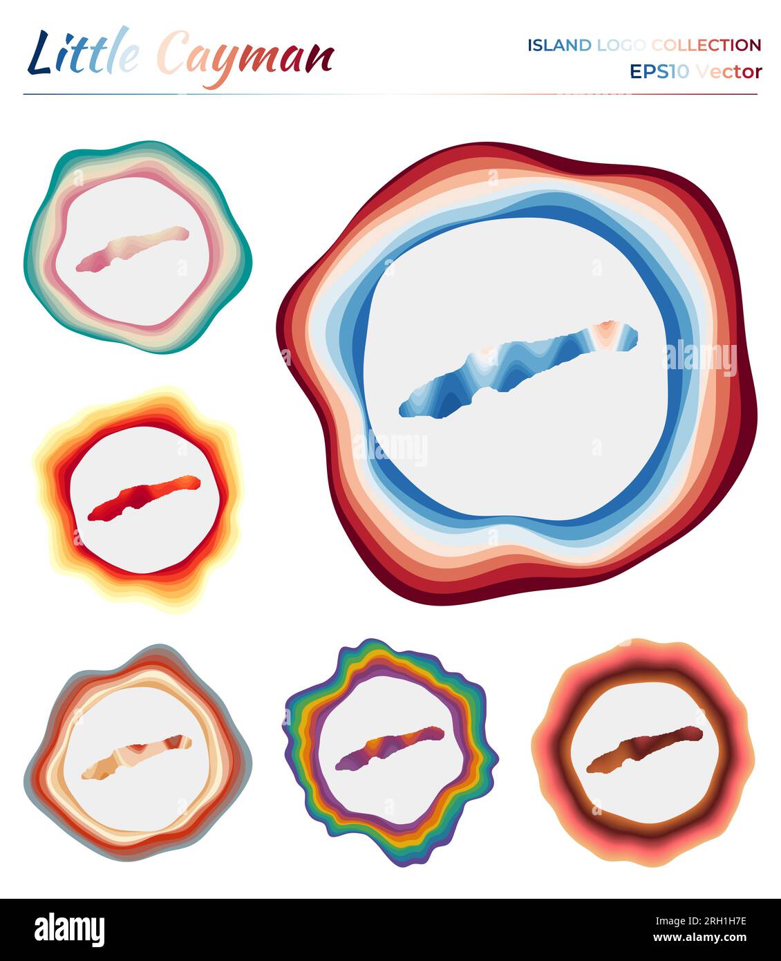 Little Cayman logo collection. Colorful badge of the island. Layers ...