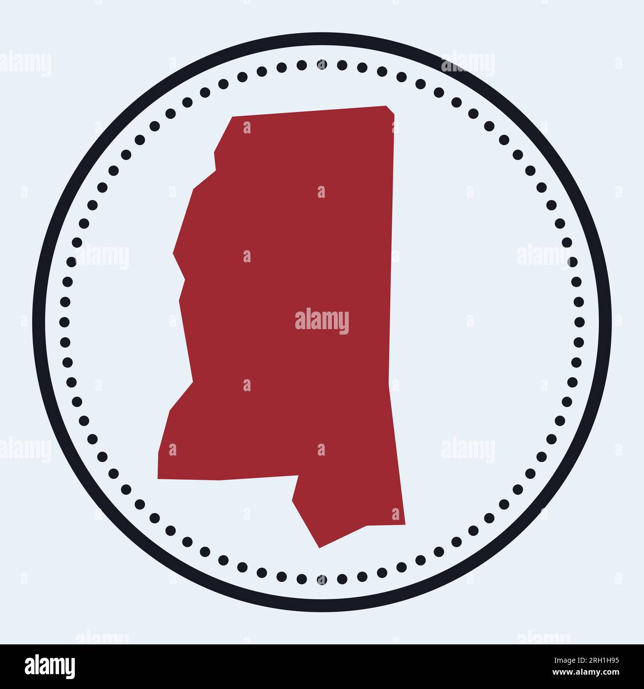 Mississippi round stamp. Round logo with US state map and title ...