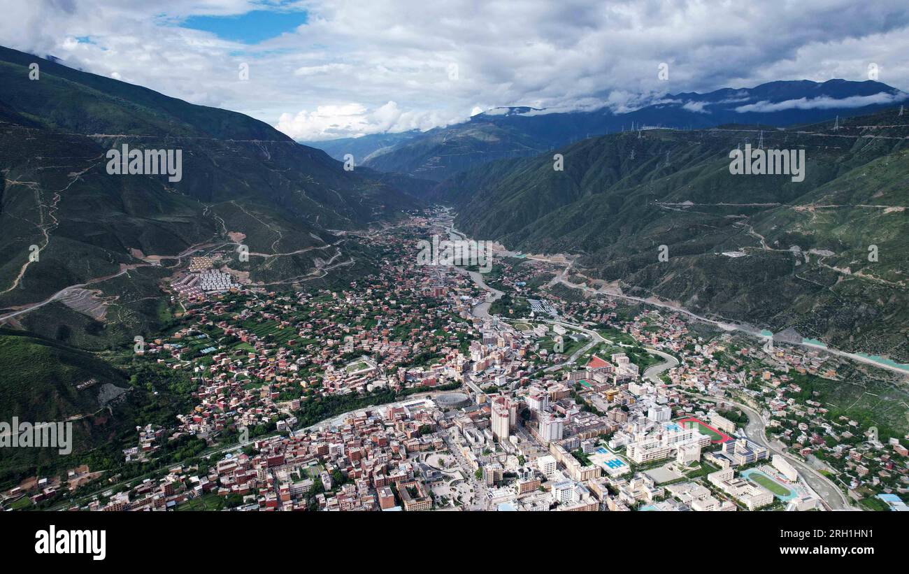 GANZI, CHINA - AUGUST 9, 2023 - Aerial photo shows the autumn scenery ...