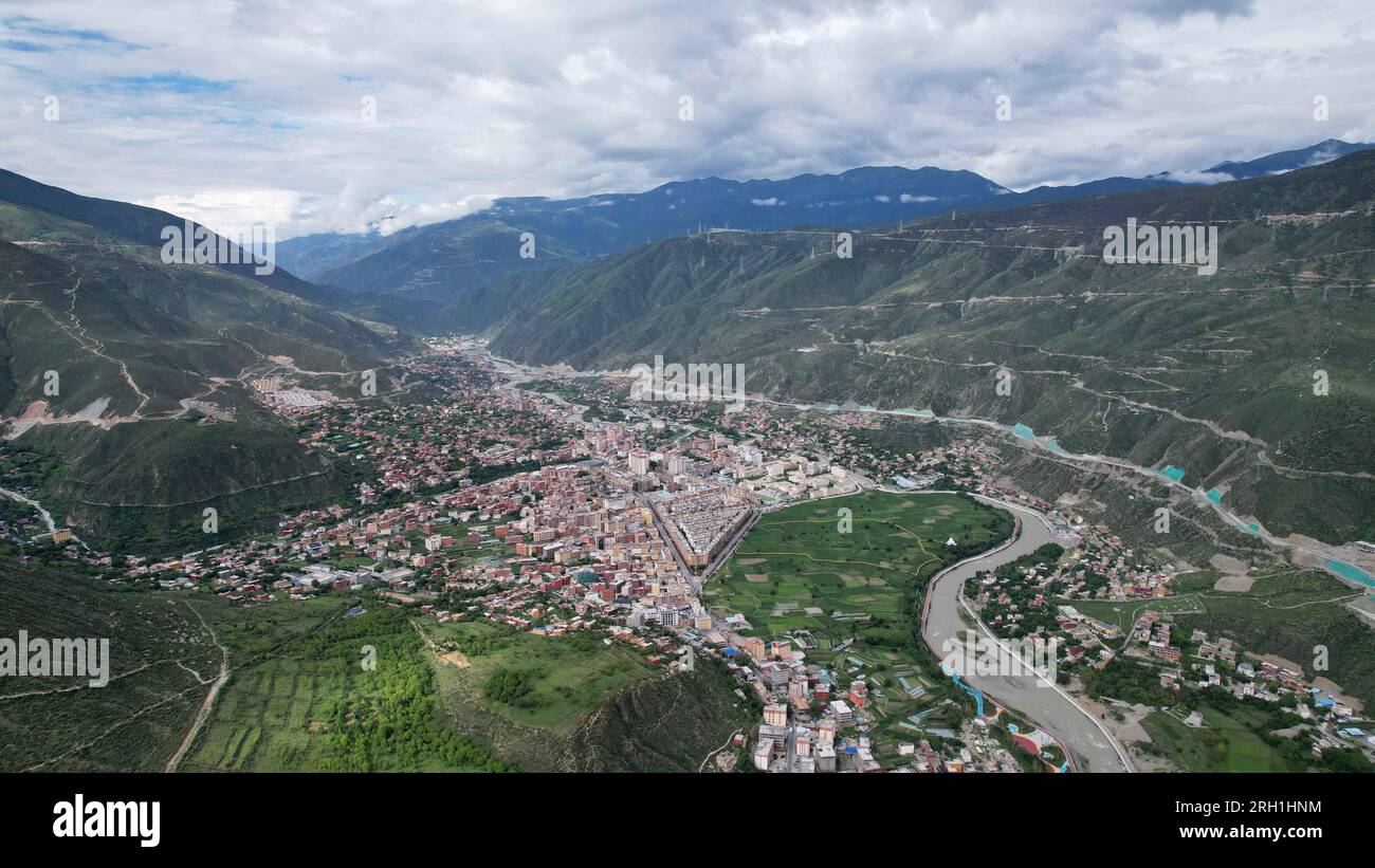 GANZI, CHINA - AUGUST 9, 2023 - Aerial photo shows the autumn scenery ...