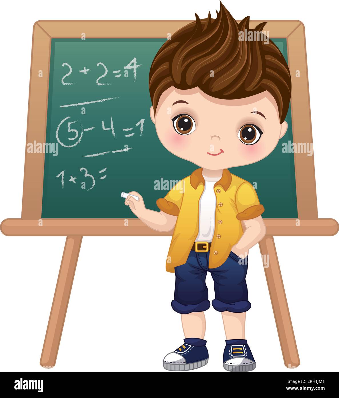Vector Cartoon Image of Cute School Boy Stock Vector Image & Art - Alamy