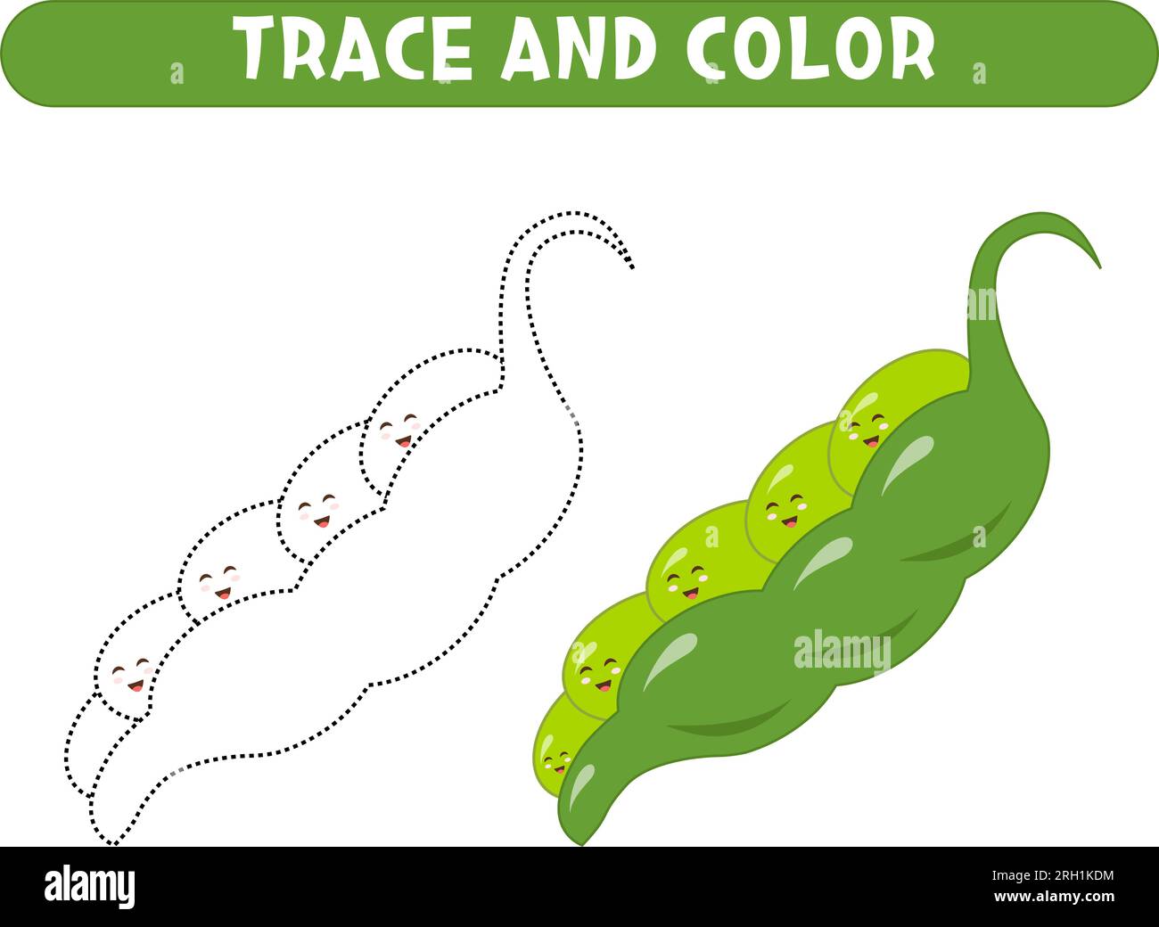 Trace and color cute green peas. Worksheet for kids Stock Vector Image ... Trace and color cute green peas. Worksheet for kids Stock Vector Image ...