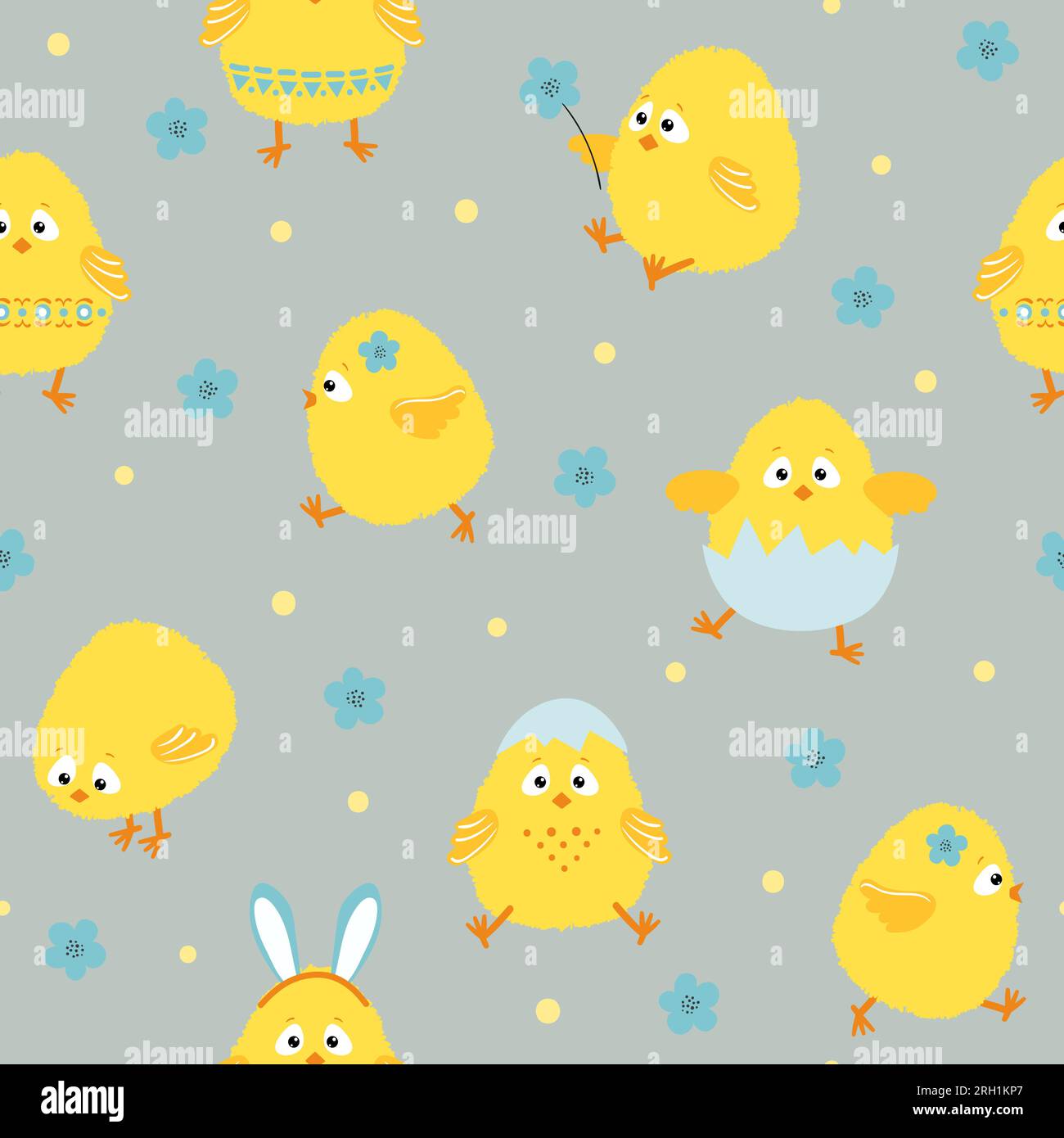 Seamless Easter chickens pattern. Vector background with cute chicks Stock Vector Image & Art ...