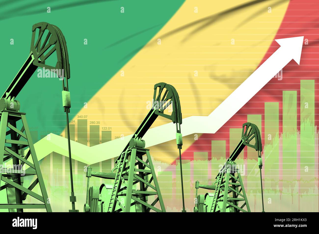 Congo oil industry concept, industrial illustration - rising up chart ...