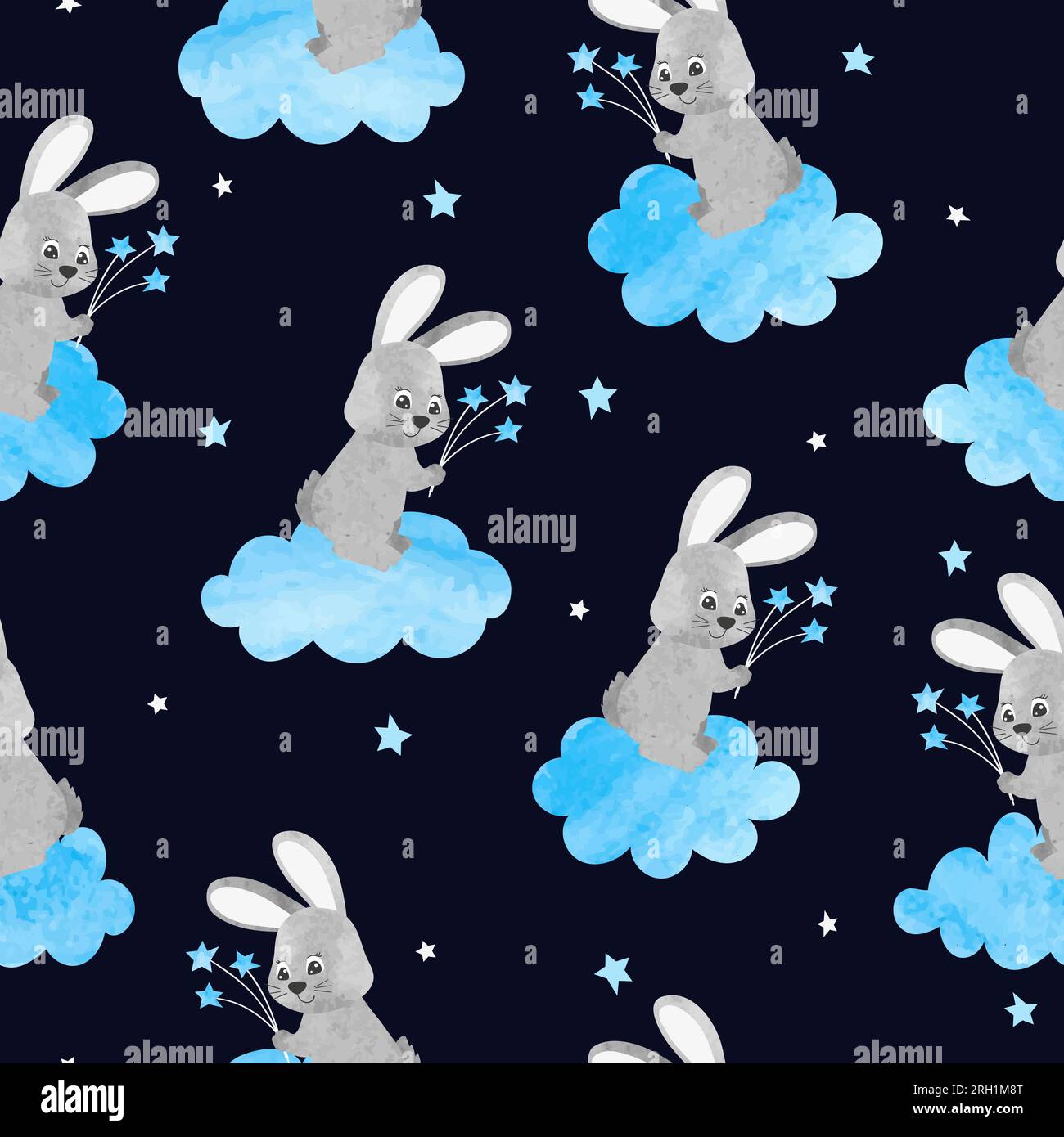 Cute rabbit cloud star Stock Vector Images - Alamy