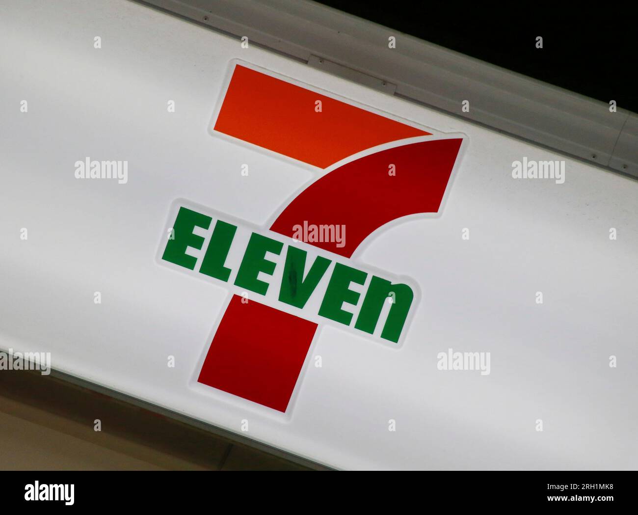 The logo of 7-Eleven is seen in Shinjuku Ward, Tokyo on June 15, 2022 ...