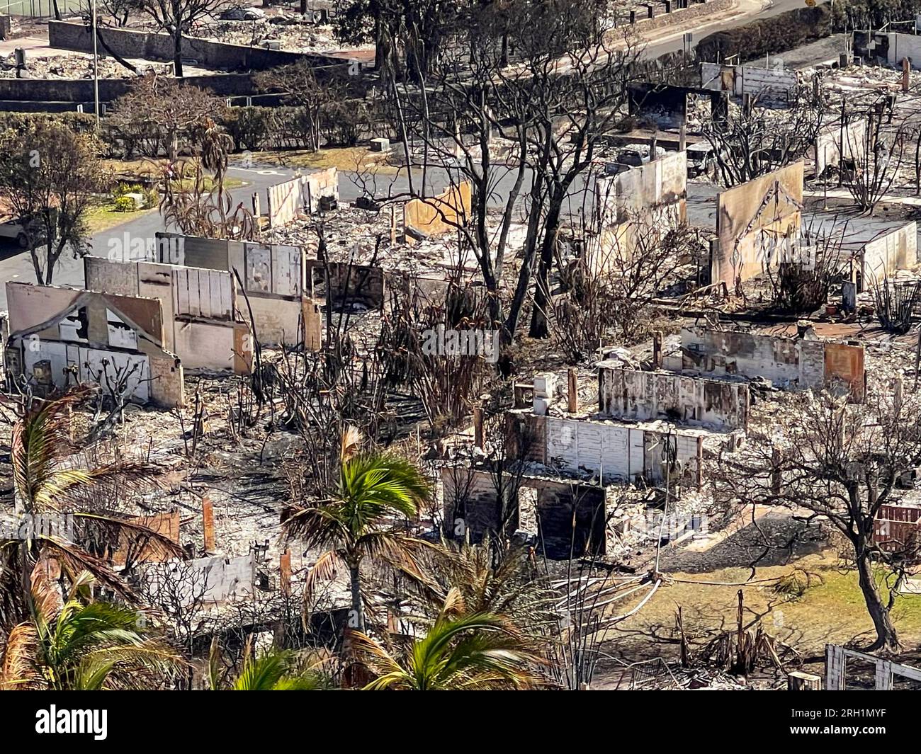 Aerial photographs of Lahaina, Hawaii after the catastrophic wildfires ...