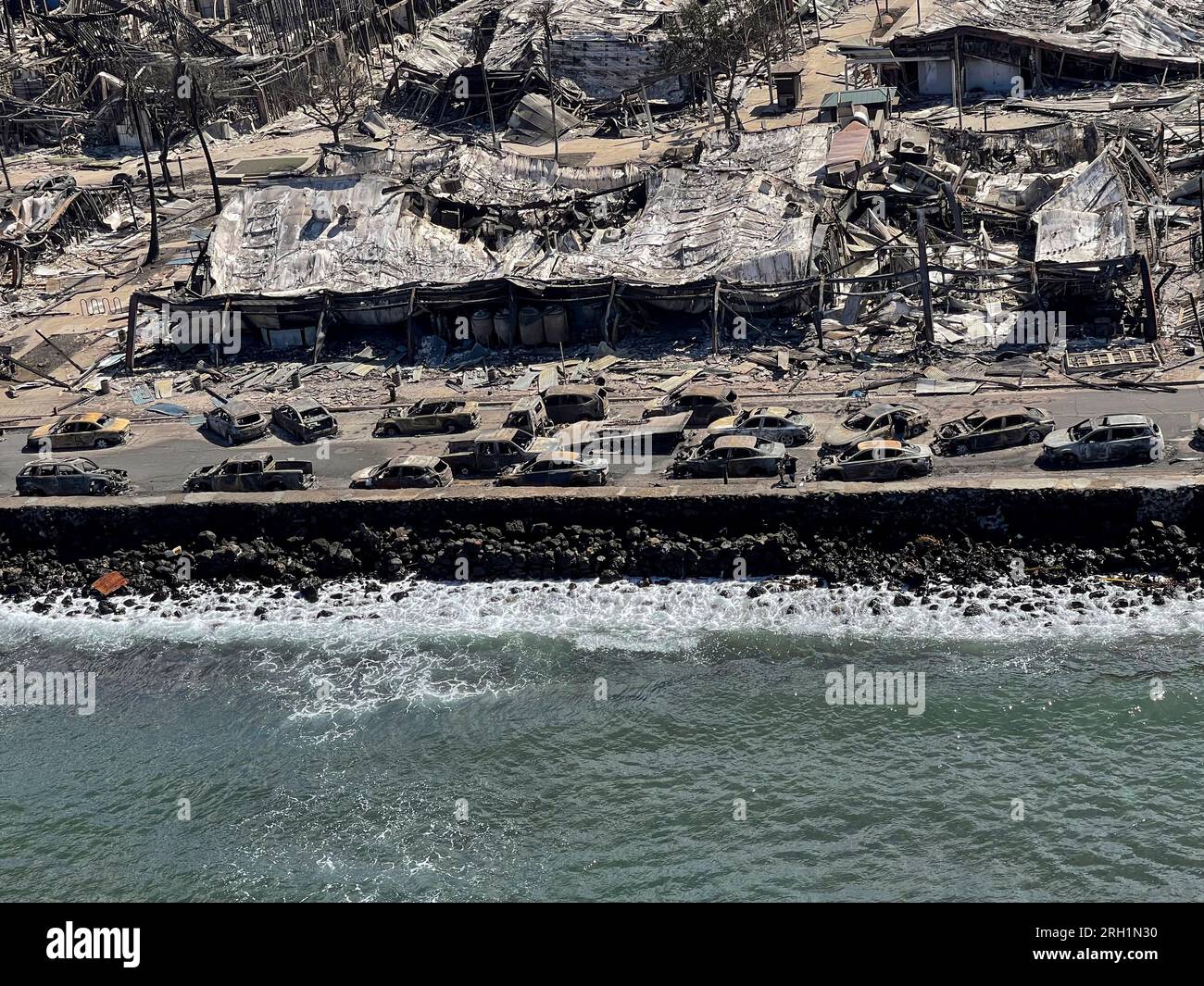 Aerial photographs of Lahaina, Hawaii after the catastrophic wildfires ...