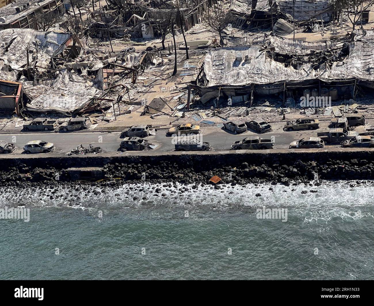 Aerial photographs of Lahaina, Hawaii after the catastrophic wildfires ...