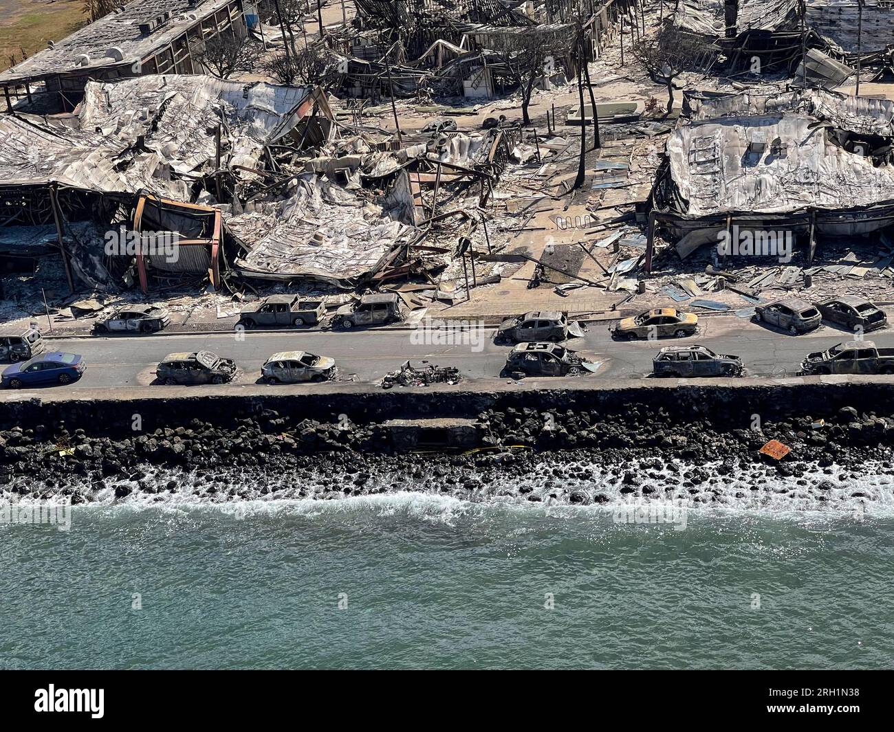 Aerial photographs of Lahaina, Hawaii after the catastrophic wildfires ...