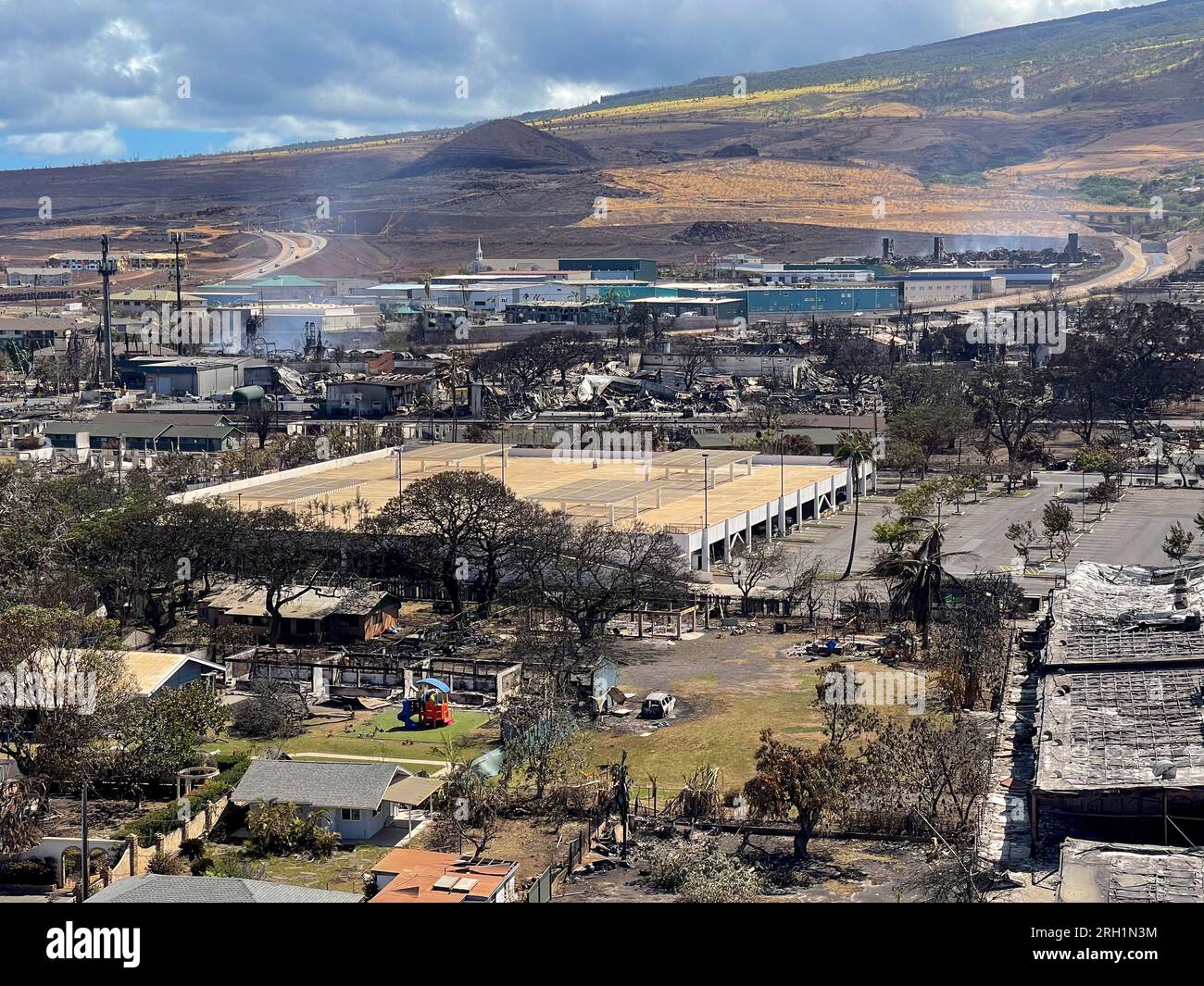 Aerial photographs of Lahaina, Hawaii after the catastrophic wildfires ...
