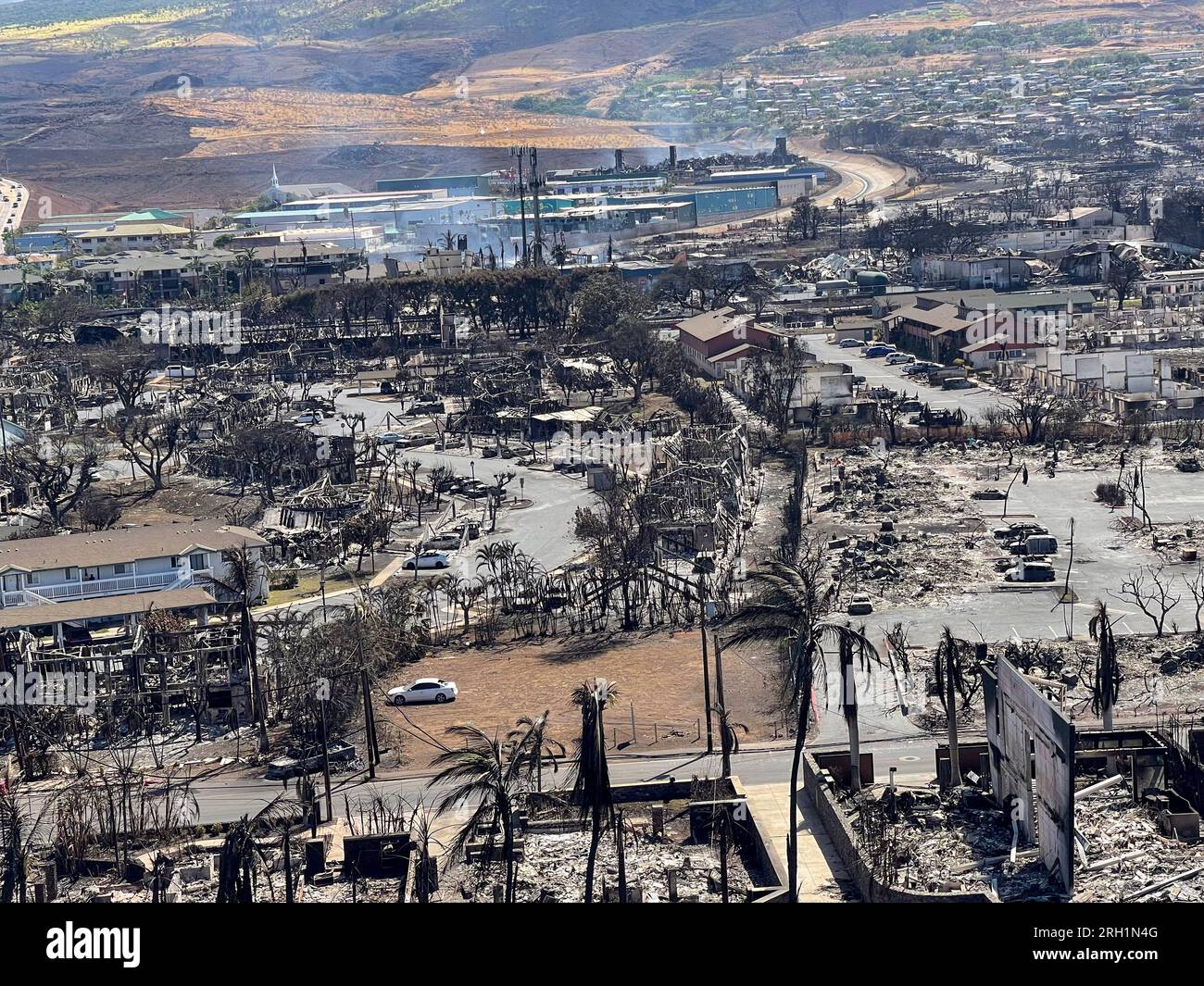Aerial photographs of Lahaina, Hawaii after the catastrophic wildfires ...