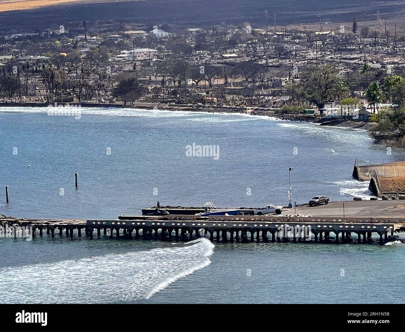 Aerial photographs of Lahaina, Hawaii after the catastrophic wildfires ...