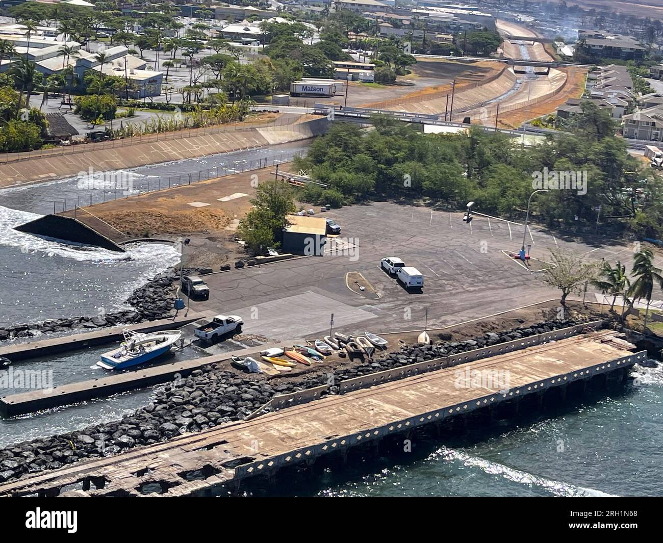 Aerial photographs of Lahaina, Hawaii after the catastrophic wildfires ...