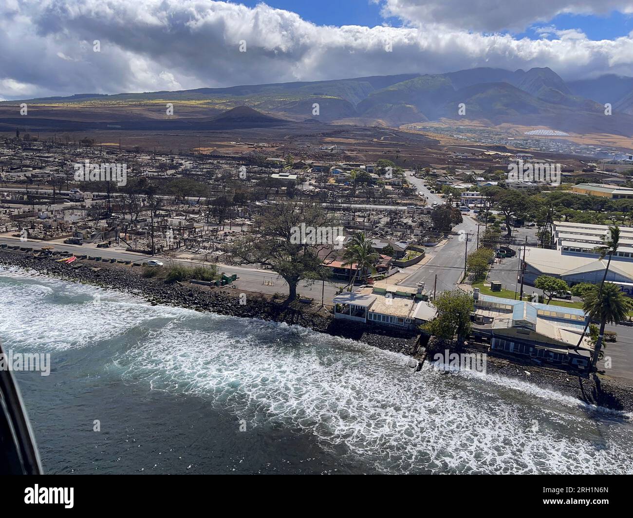 Aerial photographs of Lahaina, Hawaii after the catastrophic wildfires ...