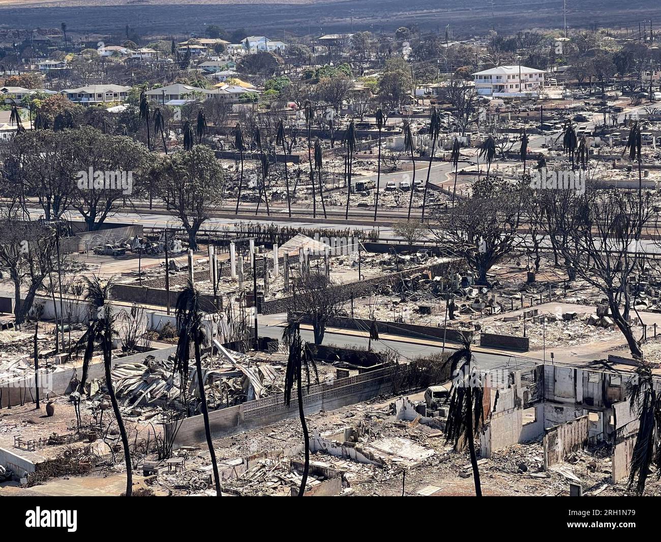 Aerial photographs of Lahaina, Hawaii after the catastrophic wildfires ...