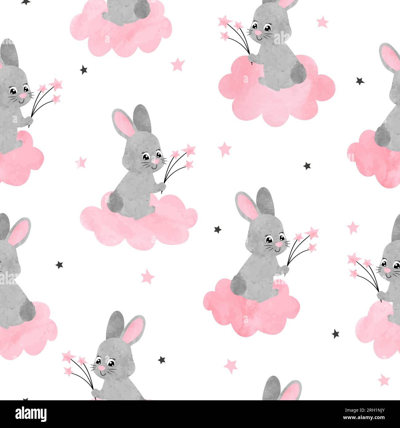 Cute rabbit cloud star Stock Vector Images - Alamy