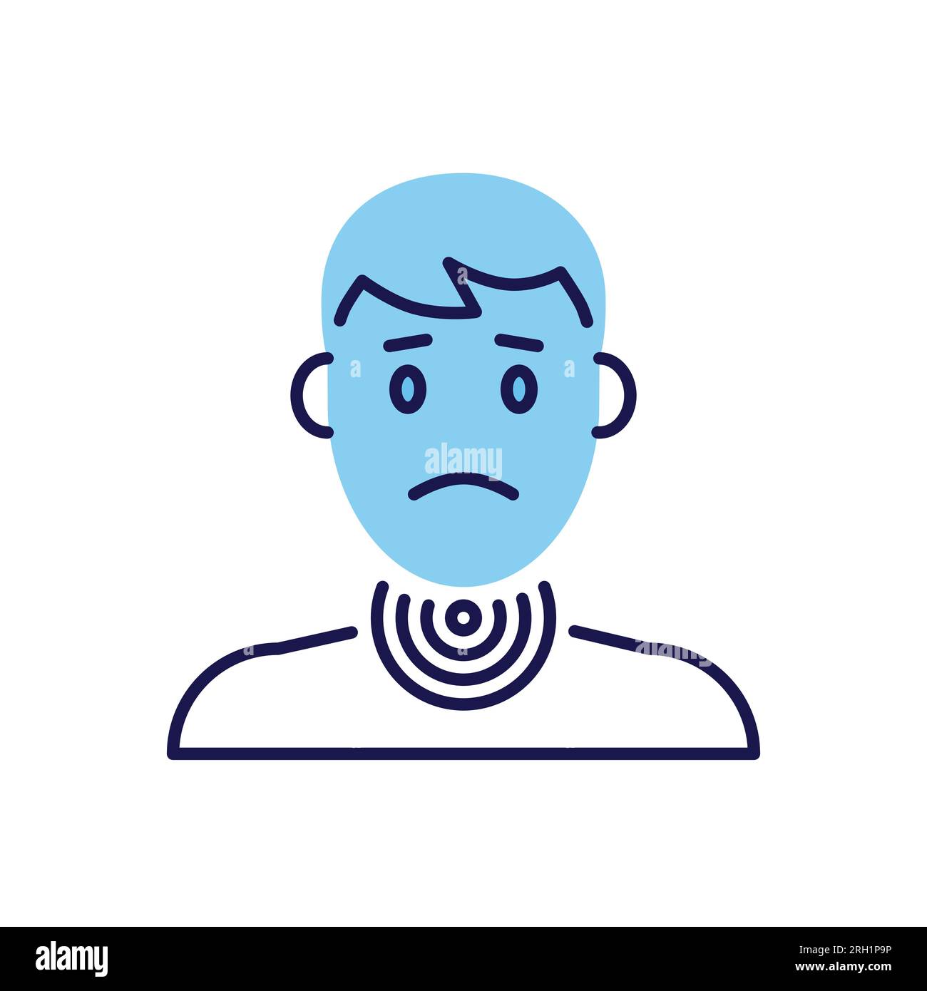 Sore Throat related vector icon. Head of man with sore throat. Sore ...