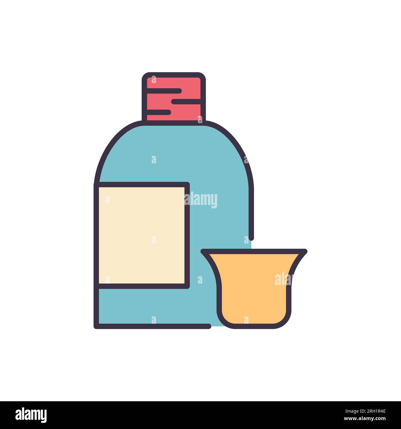Syrup Related Vector Line Icon Drugs Isolated On White Background