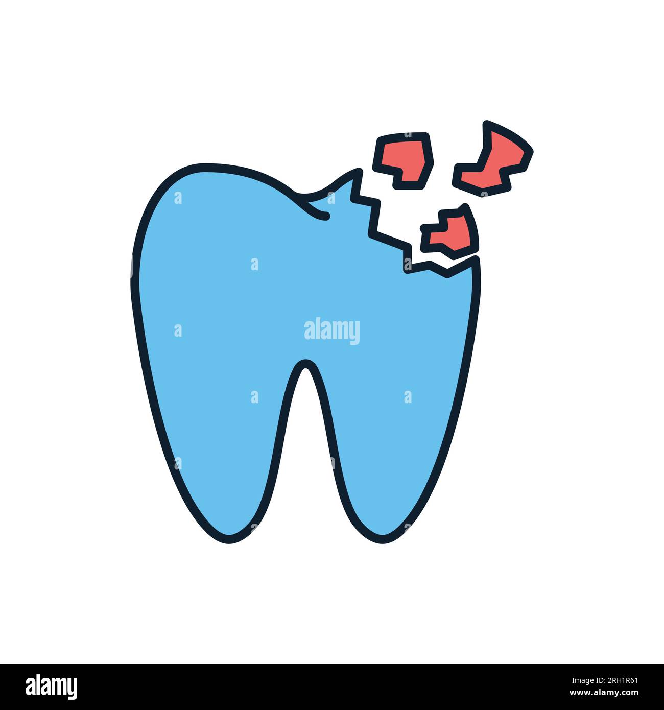 Tooth Crash Related Vector Icon. Tooth Crash Sign. Isolated on White ...