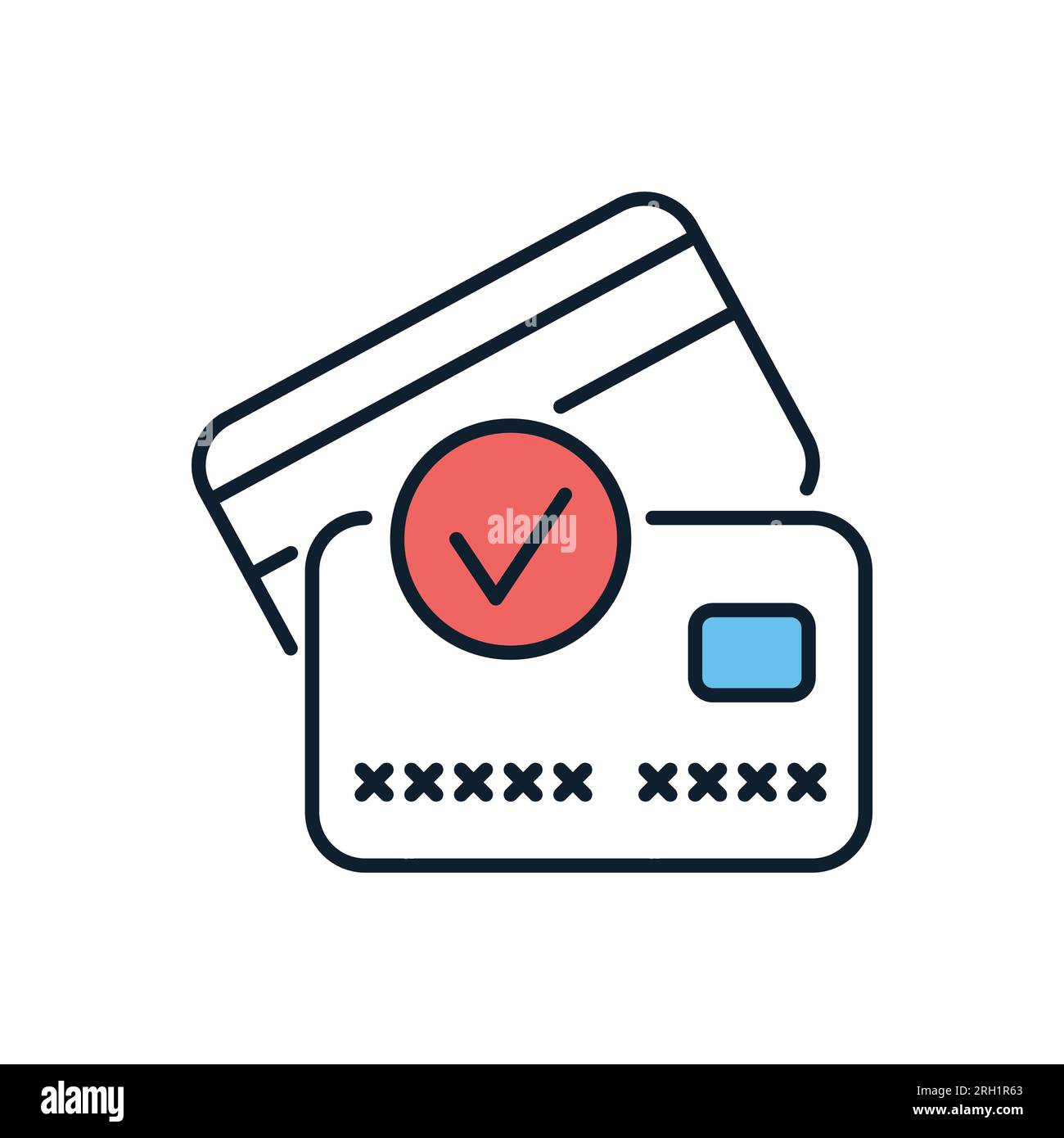 Credit card related vector icon. Credit cards with check mark sign ...