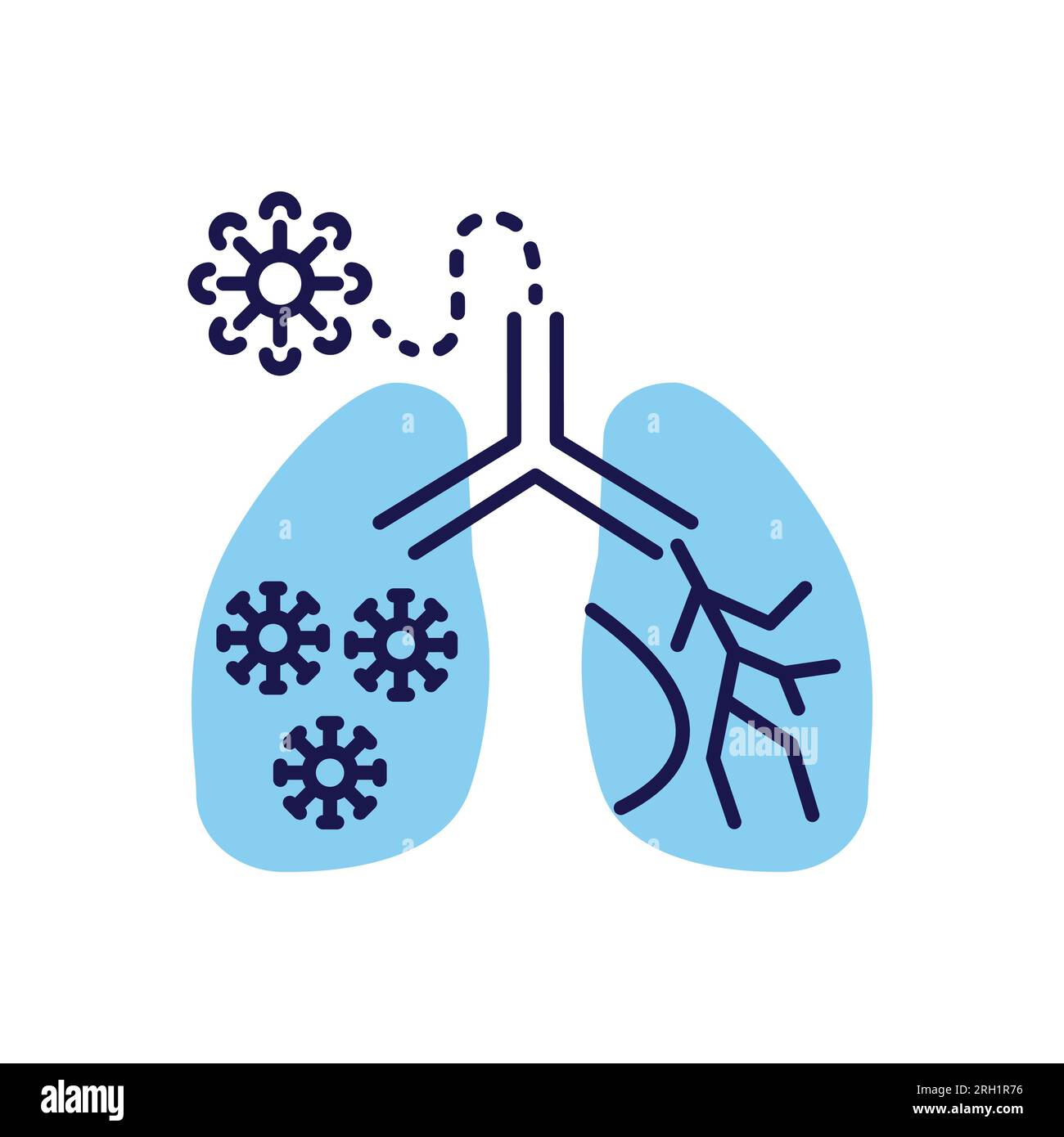 Lungs Infection related vector icon. Lungs with infection inside. Lungs ...