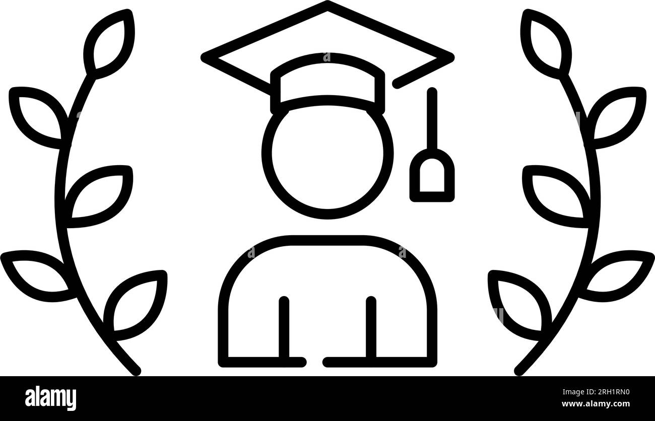 Cum laude college graduate. Pixel perfect, editable stroke Stock Vector ...