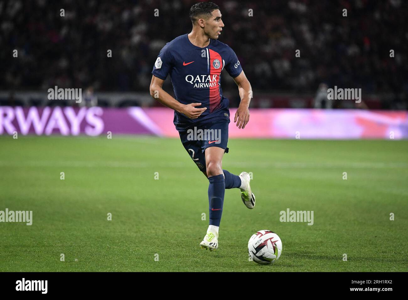 Paris, France. 12th Aug, 2023. Paris Saint-Germain's Moroccan defender ...