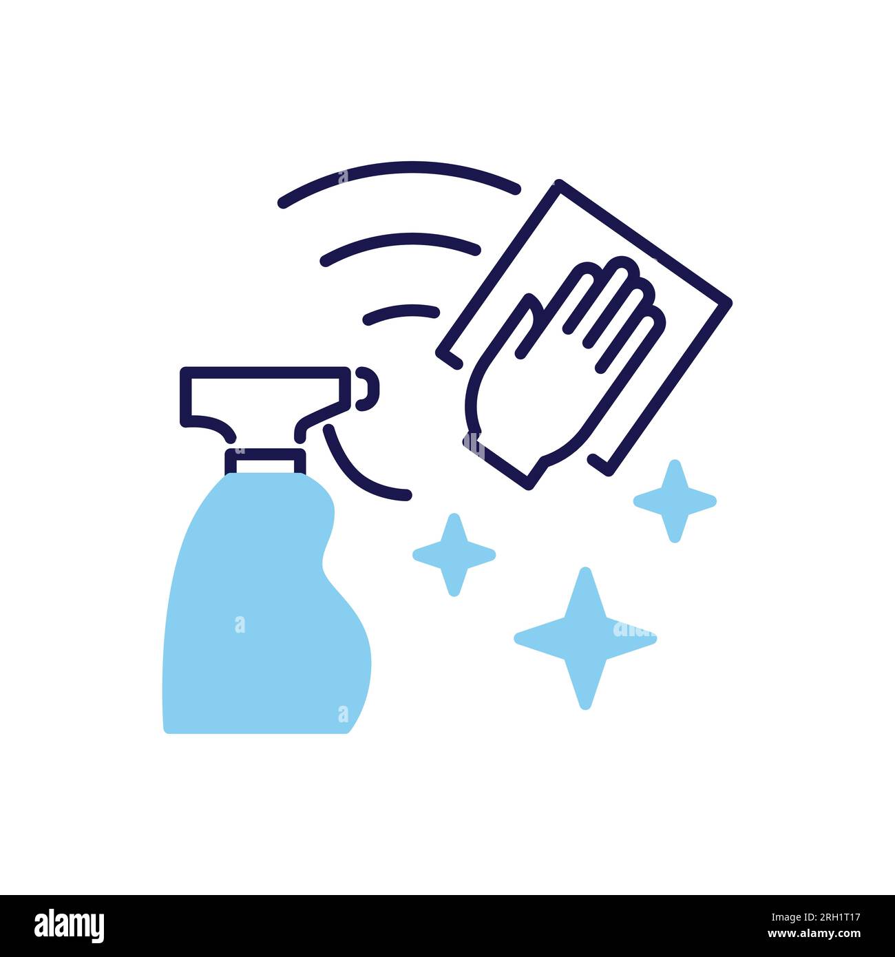Cleaning related vector icon. Disinfectant Spray and Hand with a Wipe ...