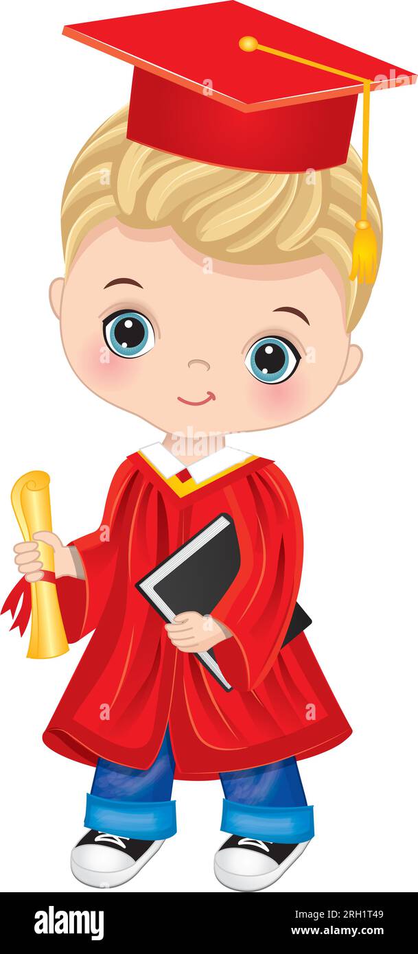 Vector Cartoon Image of Boy Celebrating Graduation Stock Vector Image ...