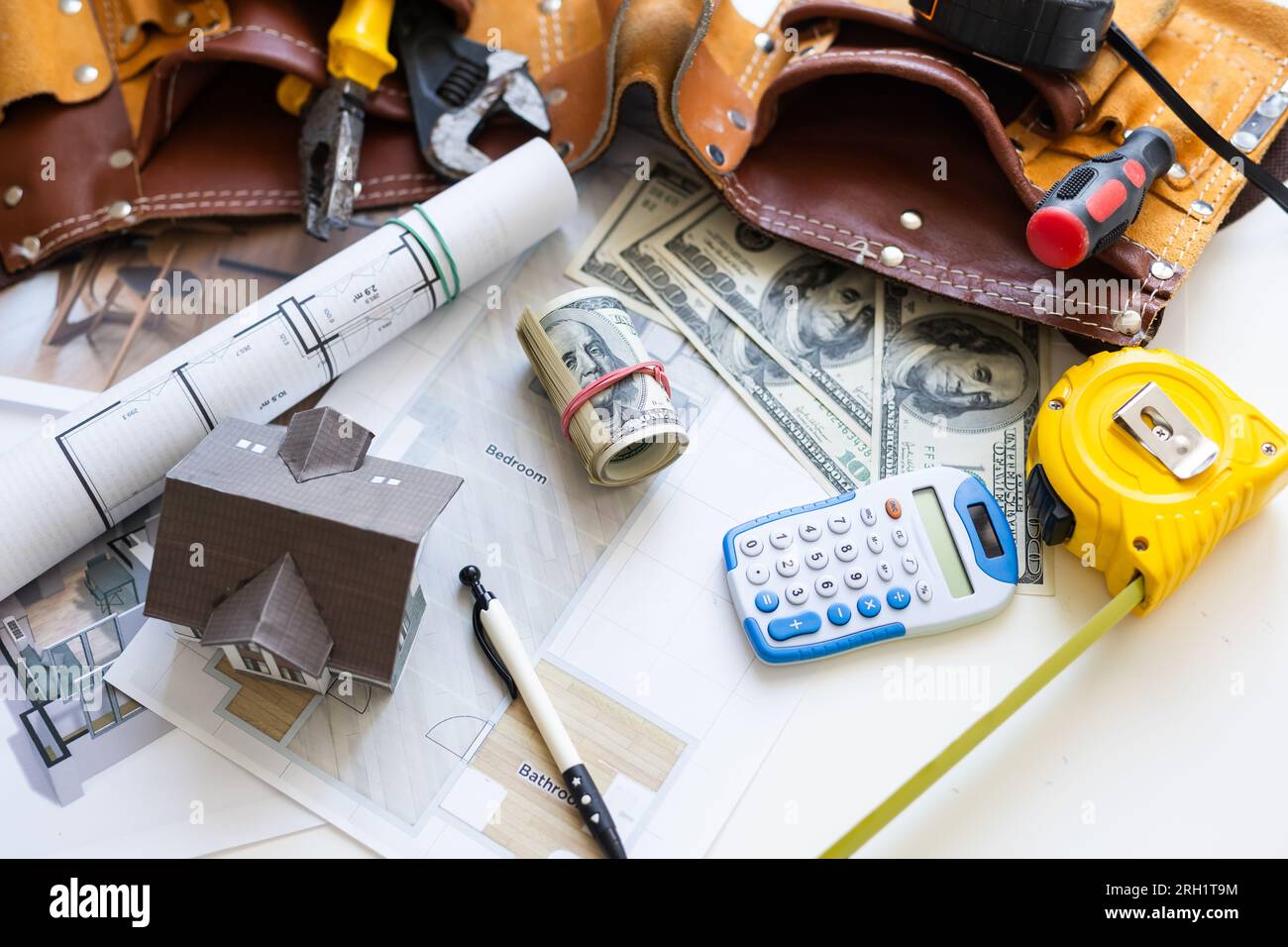 Hammer on the background of drawings. Isolated. White background ...